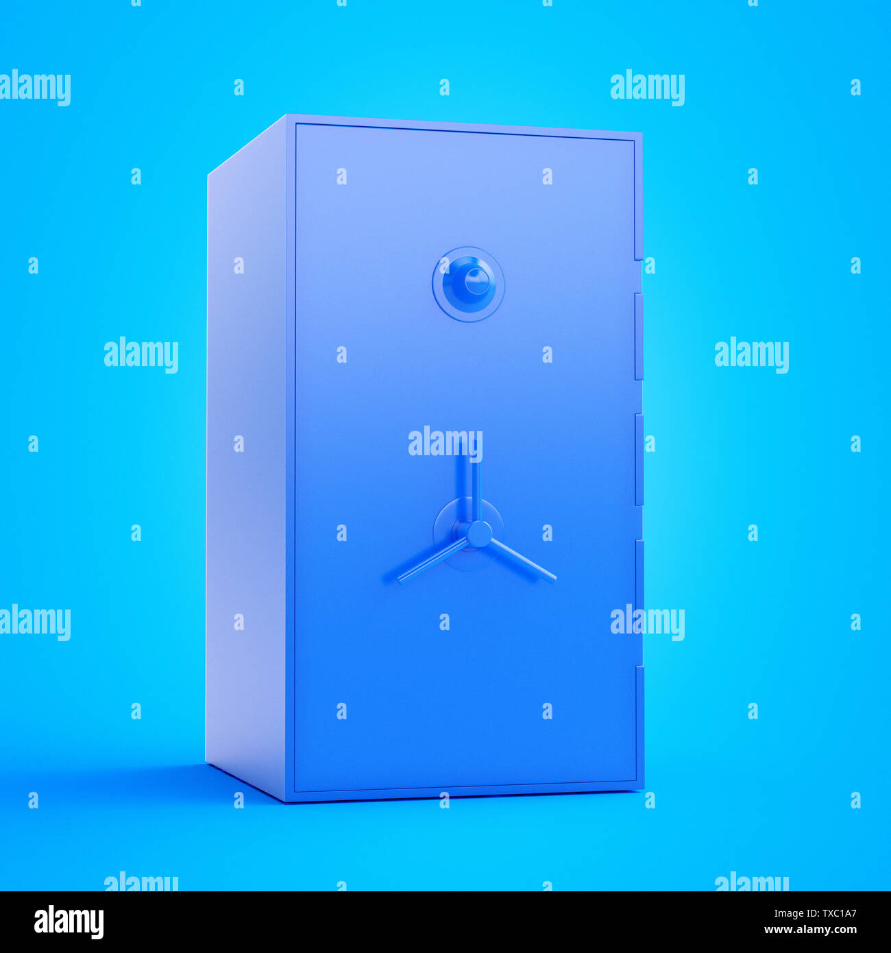 3d rendered illustration of a blue safe Stock Photo - Alamy