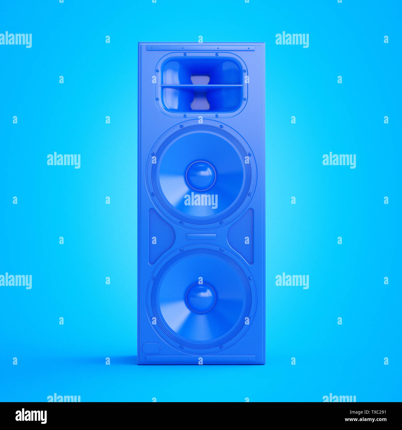 3d rendered illustration of a blue speaker Stock Photo - Alamy