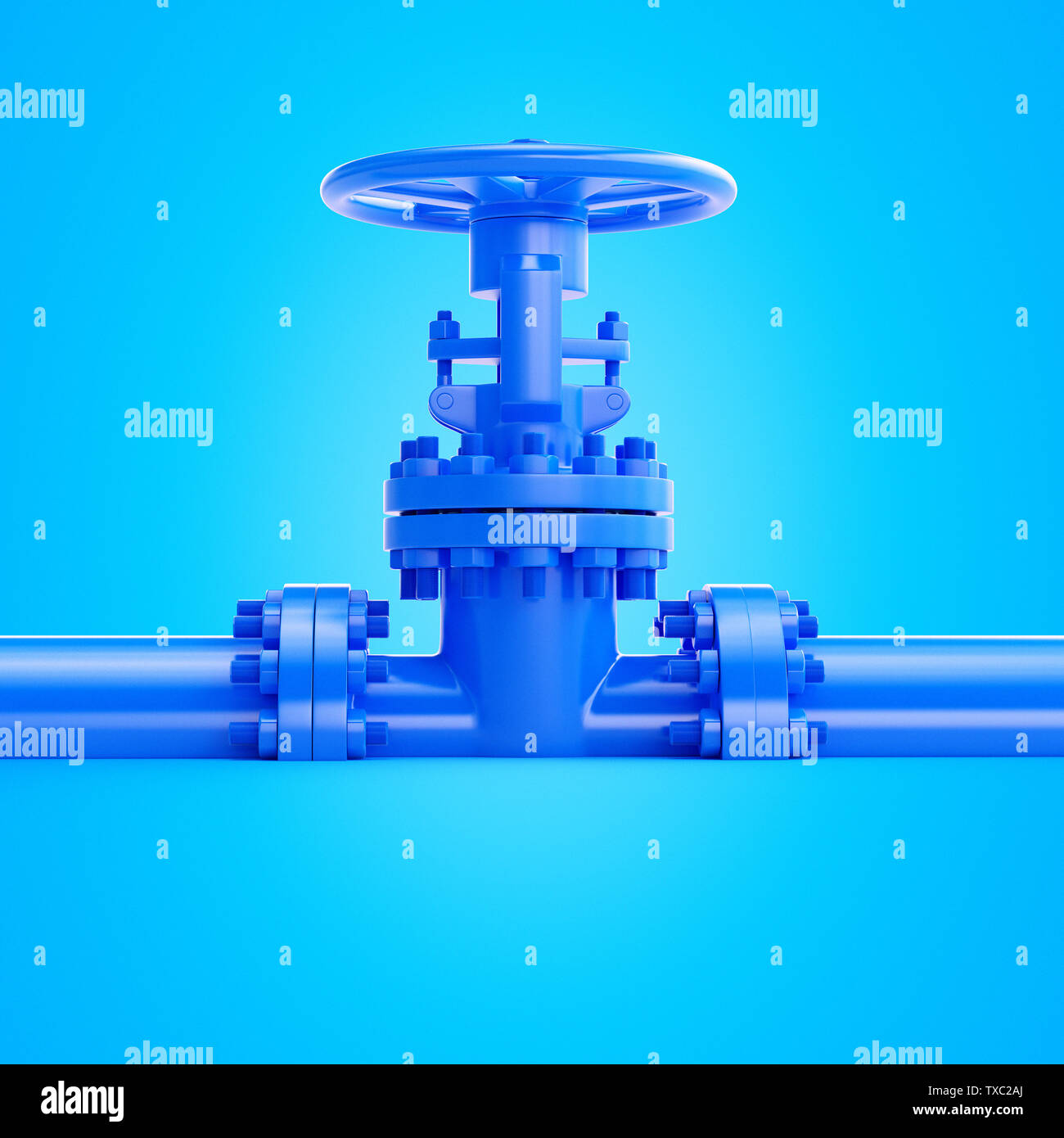 3d rendered illustration of a blue valve Stock Photo - Alamy