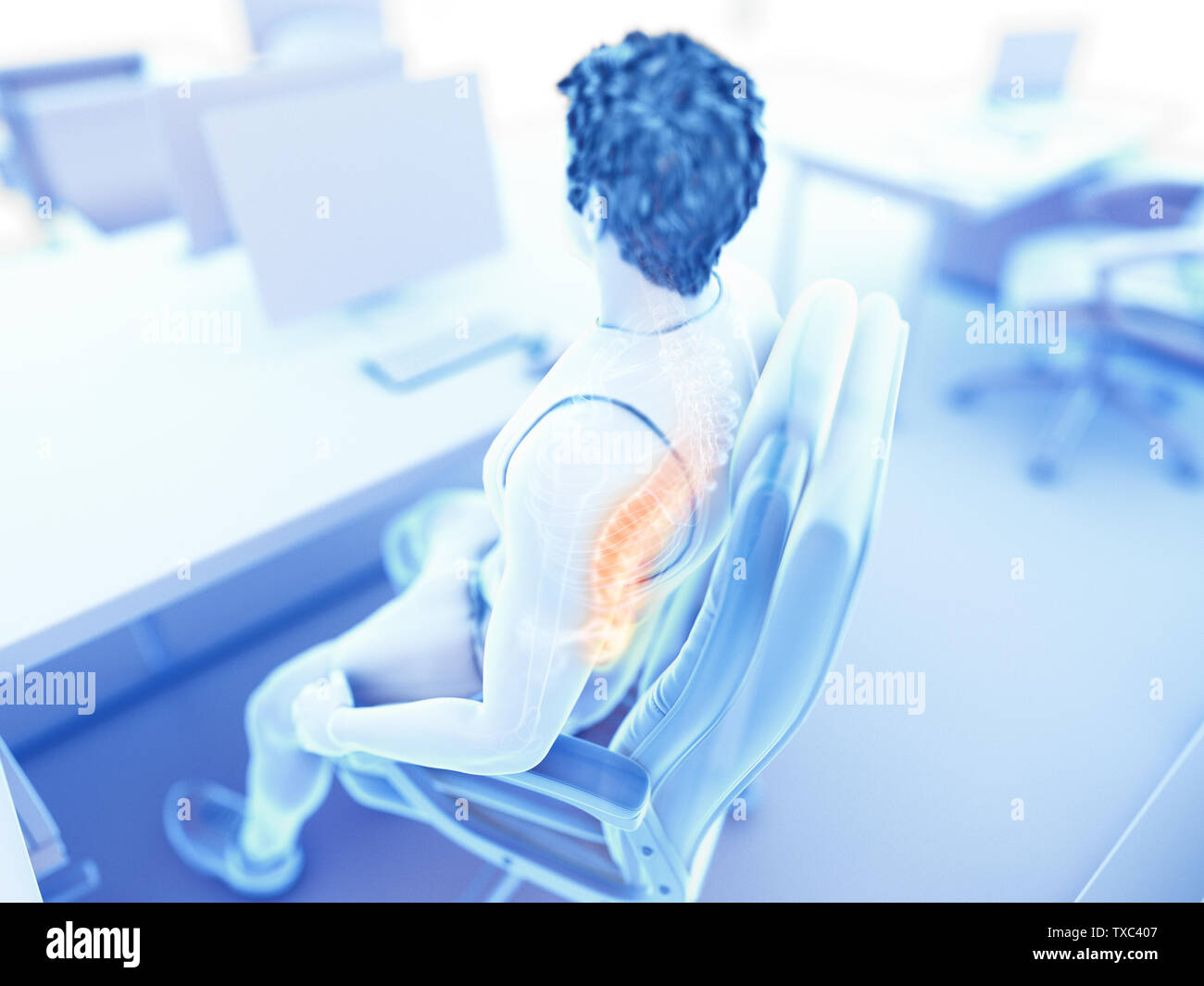 Human vertebrae computer artwork hi-res stock photography and images ...