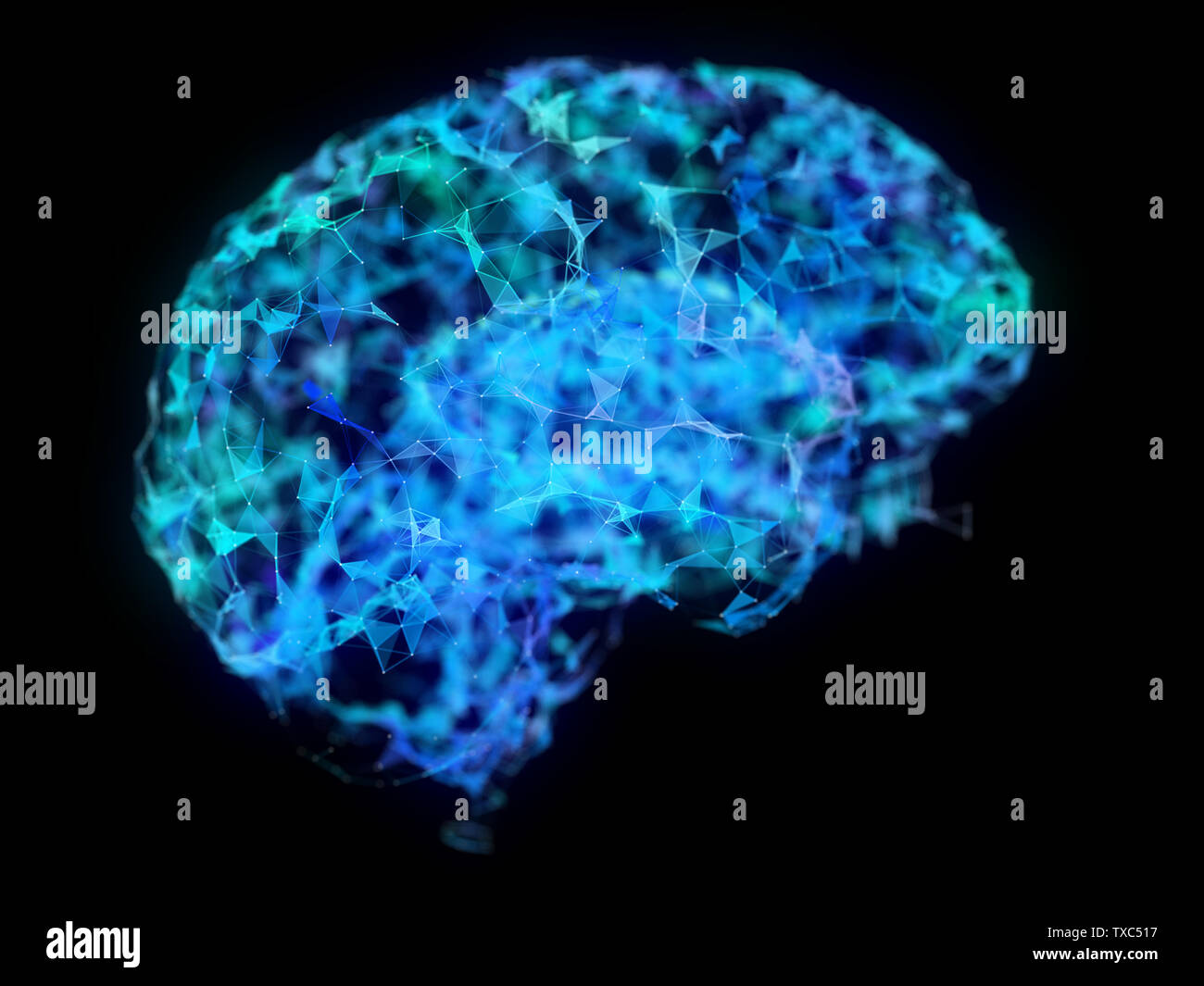 3d rendered illustration of an abstract plexus brain Stock Photo - Alamy