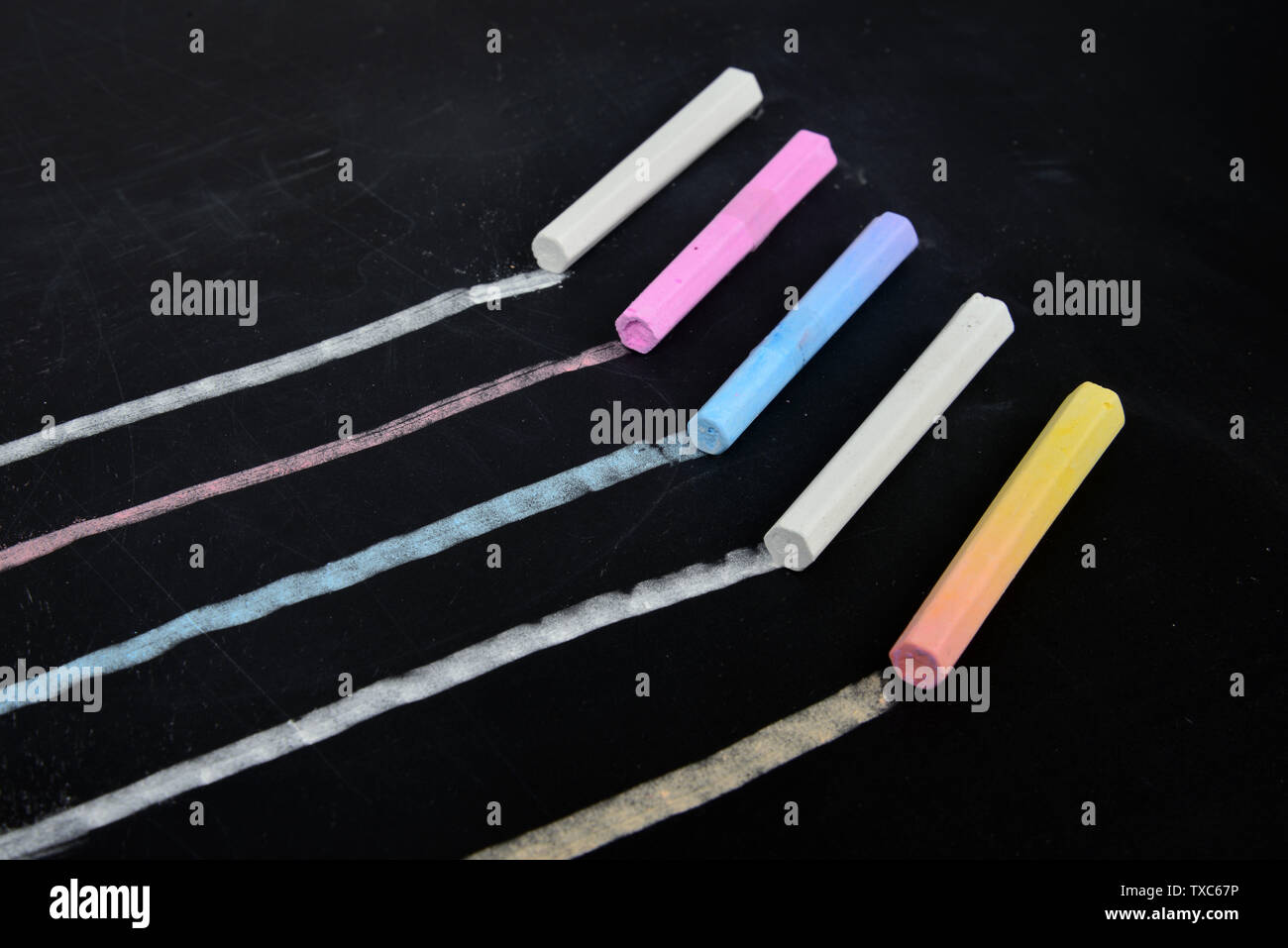 Creative chalkboard chalk and lines Stock Photo - Alamy