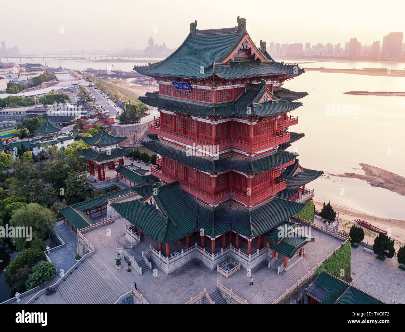 Aerial shot Nanchang landmark Teng Wang Pavilion Stock Photo - Alamy