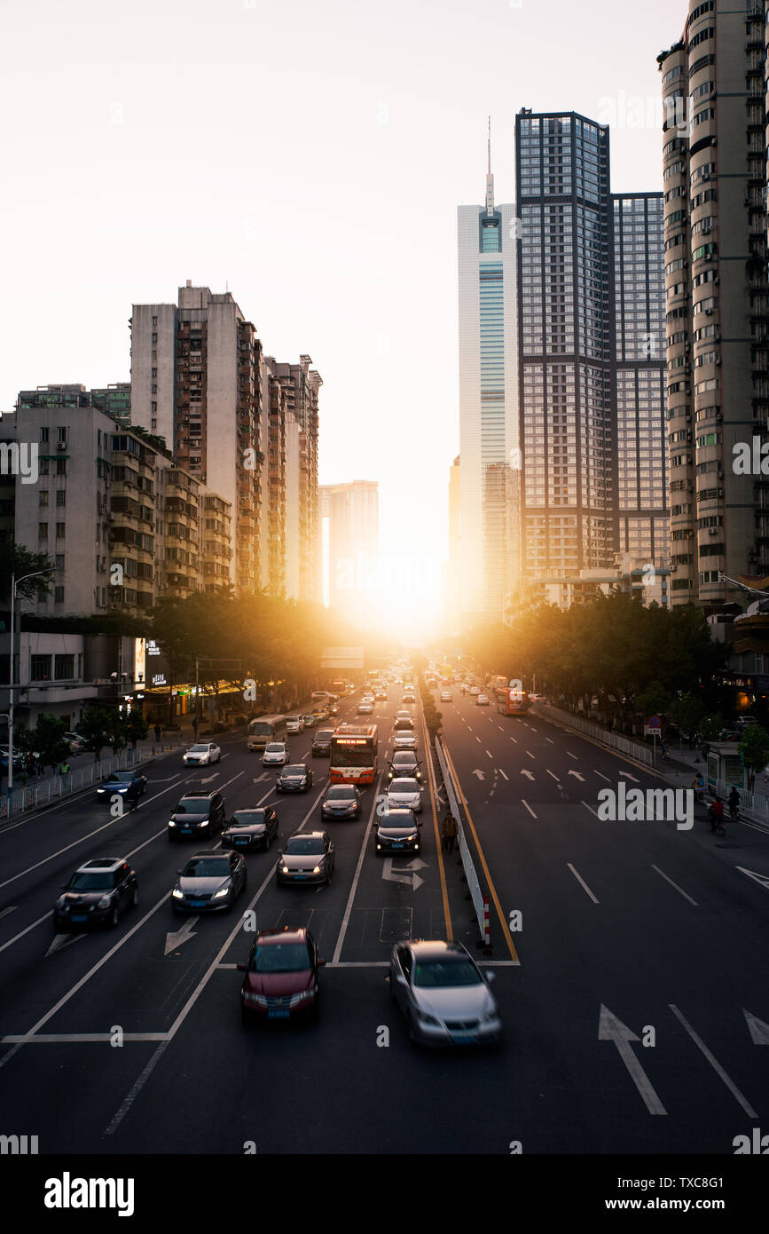 City streets in the sun Stock Photo - Alamy