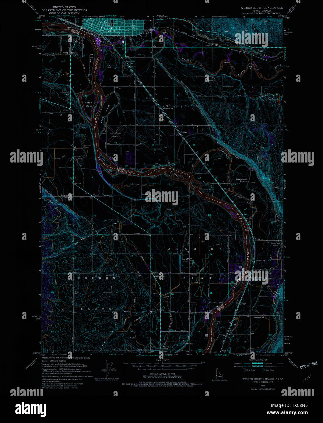Map of weiser idaho hi-res stock photography and images - Alamy