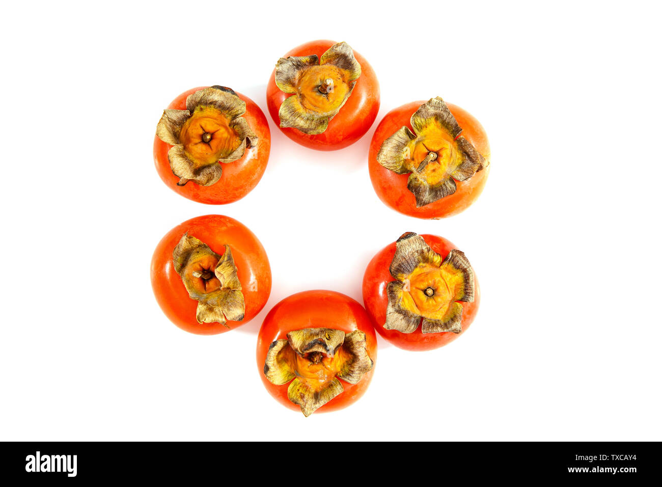 Photographed persimmon in white background Stock Photo - Alamy