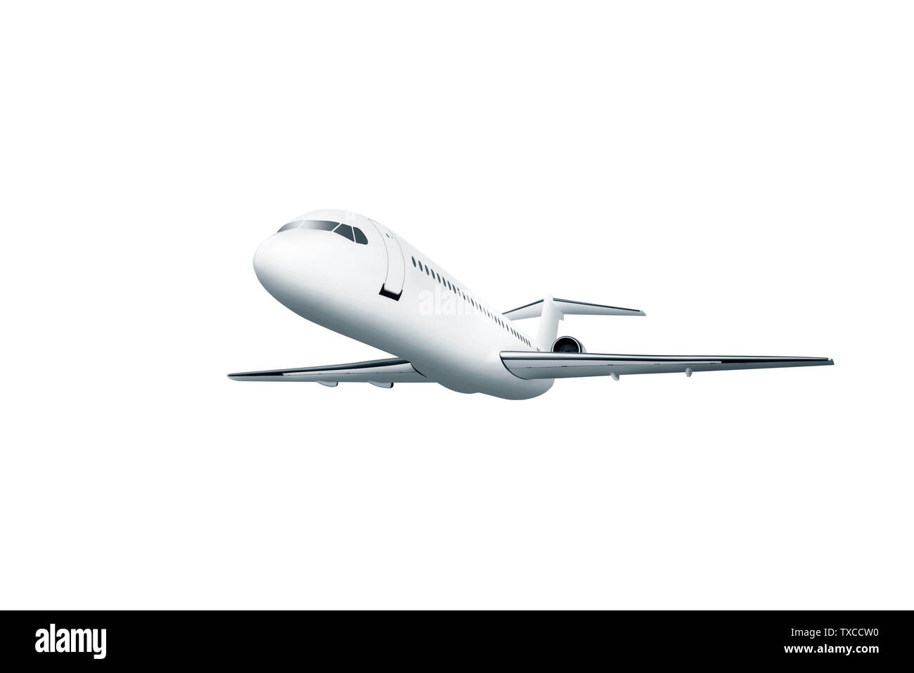 White airplane isolated over white background Stock Photo - Alamy