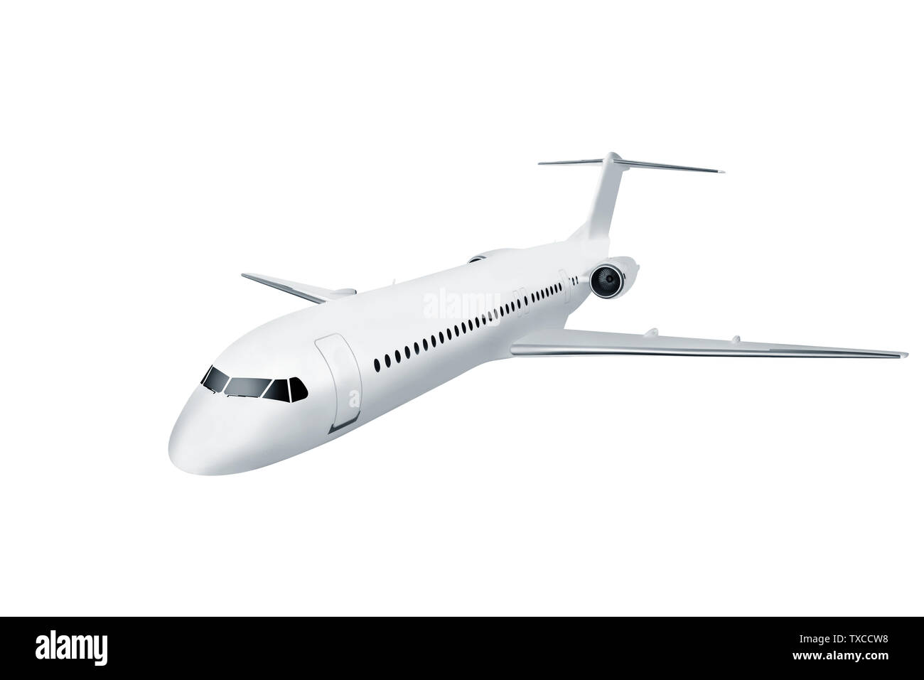 White airplane isolated over white background Stock Photo - Alamy