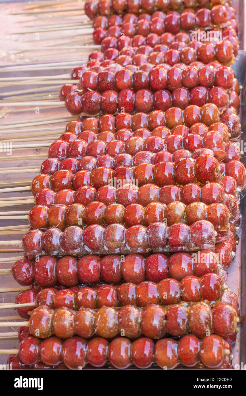 Chinese traditional snack ice sugar gourd close-up Stock Photo - Alamy