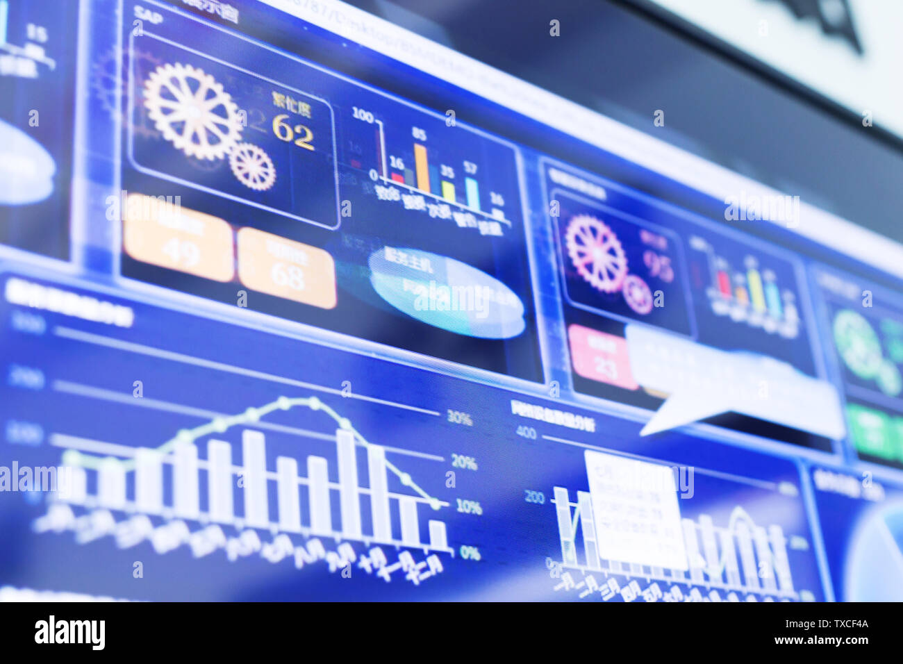 business financial report display on screen Stock Photo - Alamy