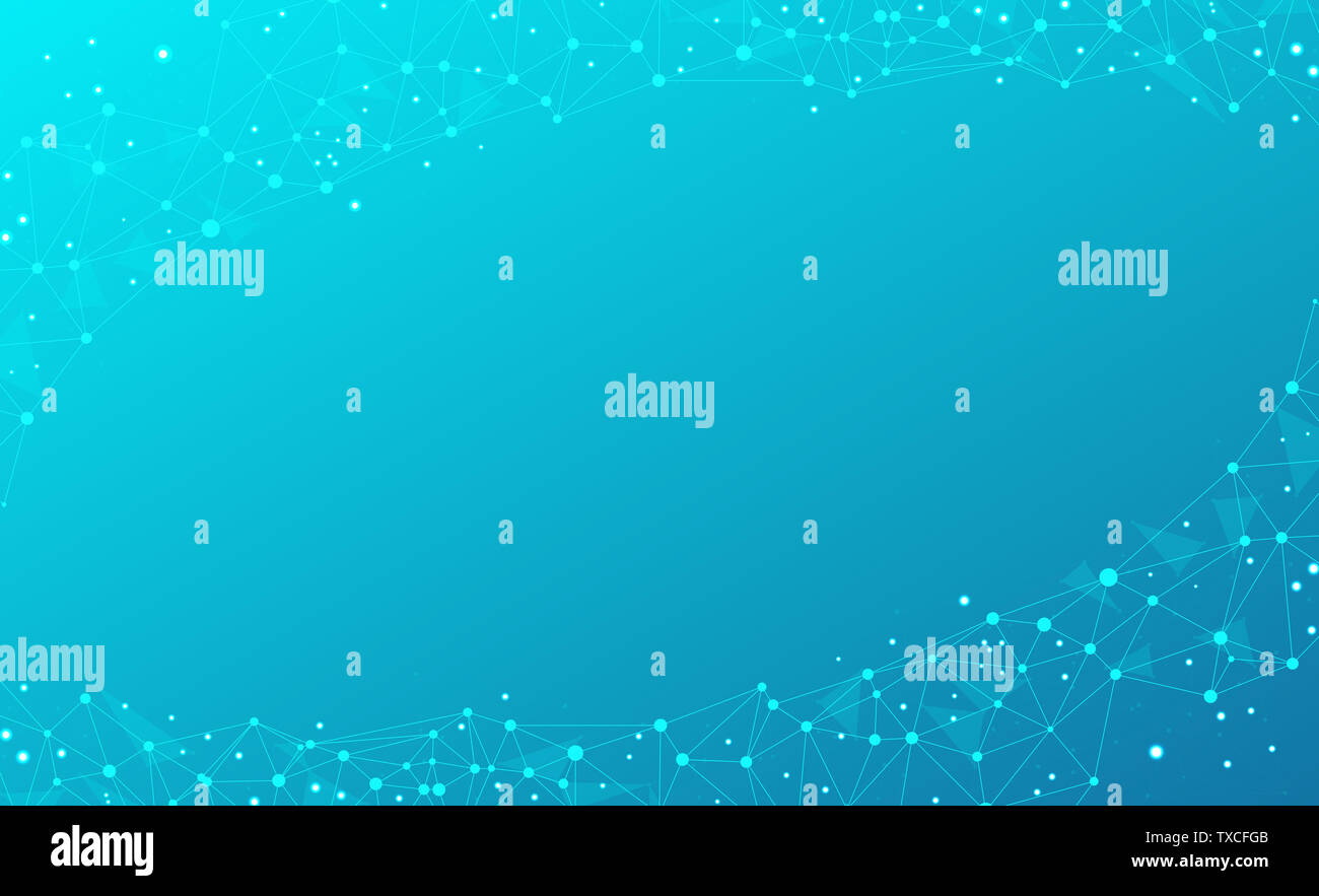 Interconnected dot wire material with a sense of technology. Big data ...