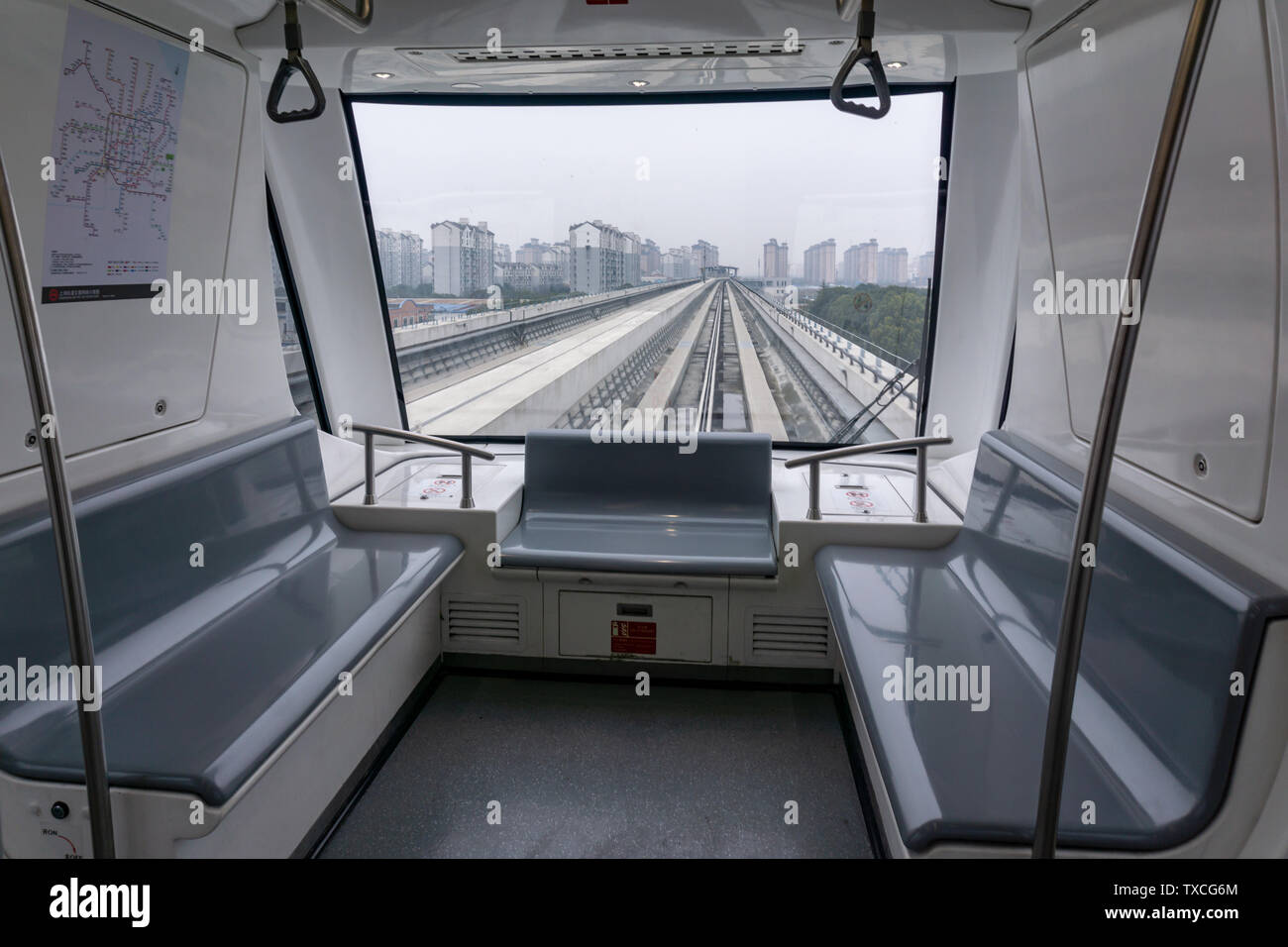 First-person perspective of the front of the Pujiang line in the ...