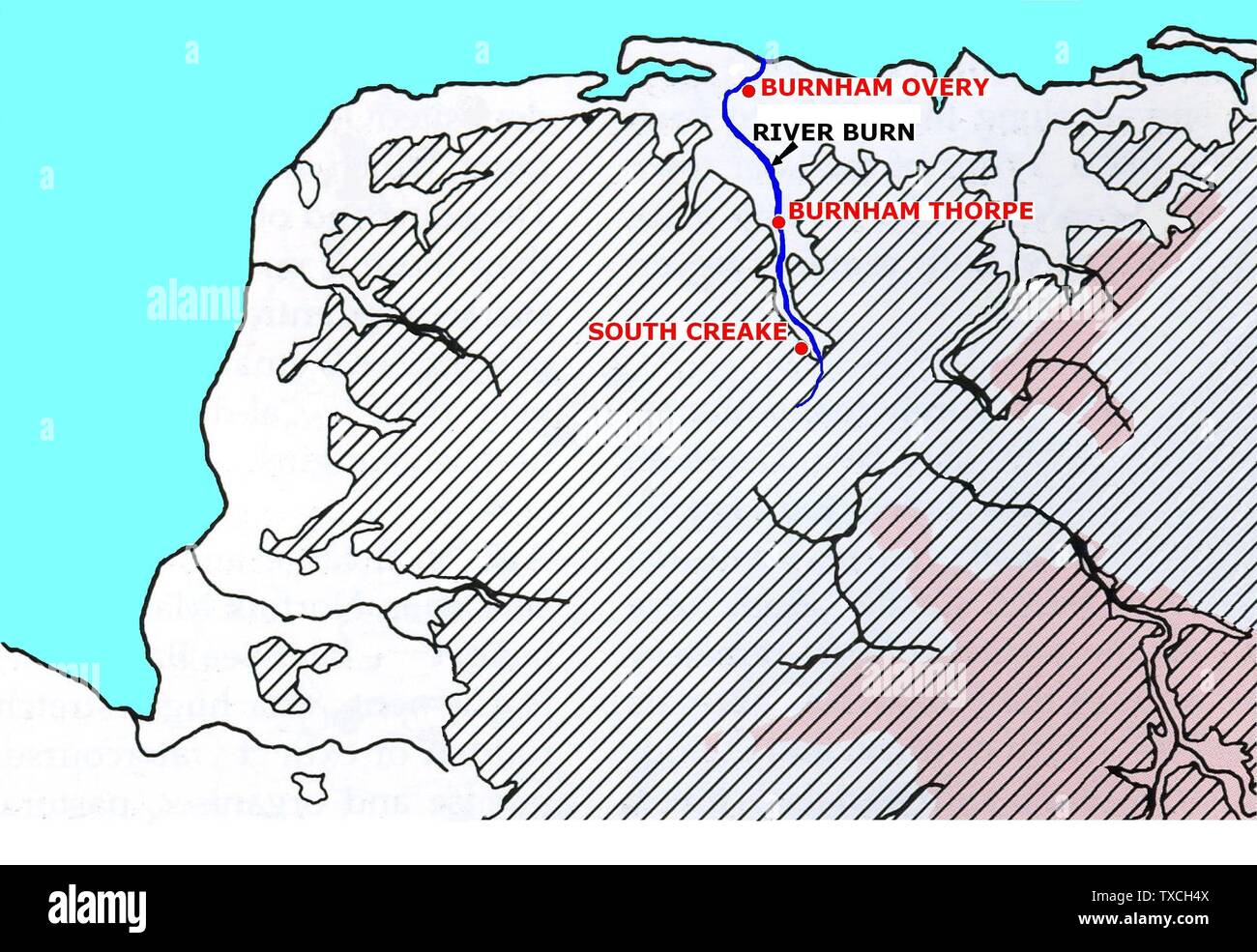 Norfolk river map hi-res stock photography and images - Alamy