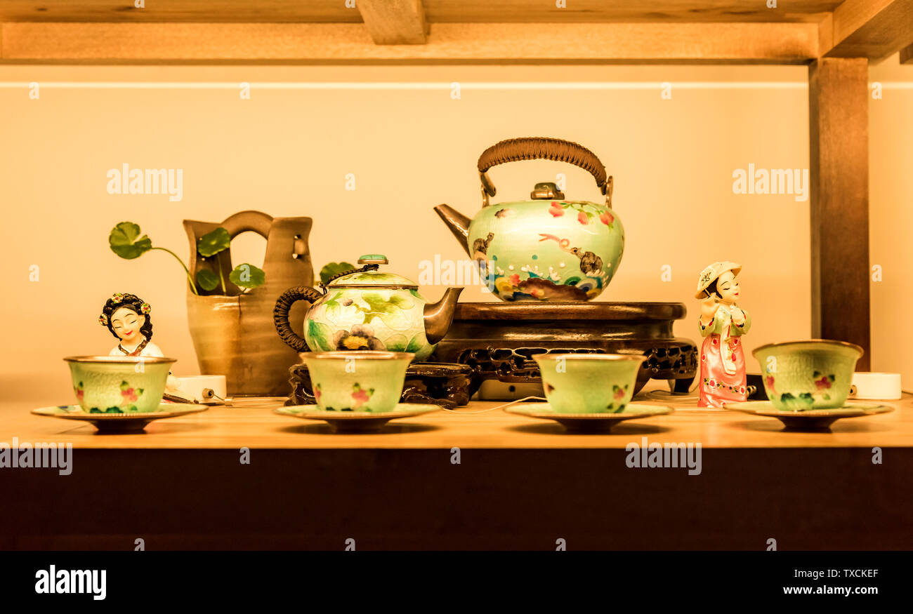 Art tea set Stock Photo - Alamy