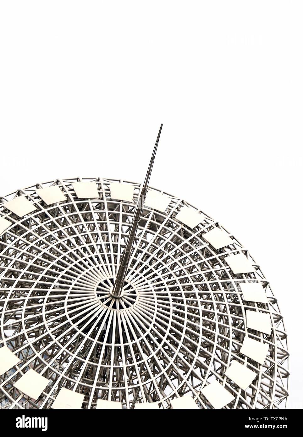 Close-up of modern art sculpture of sundial Stock Photo - Alamy