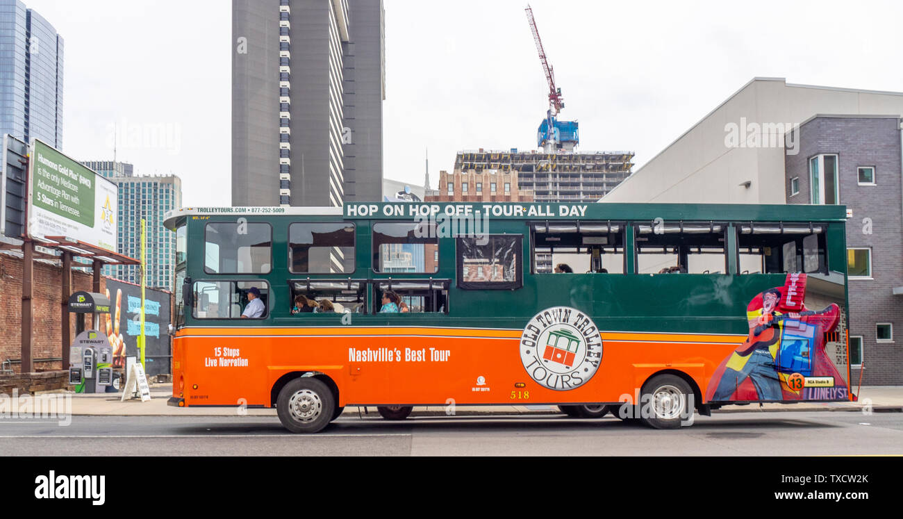 Hop on hop off tourist bus NFL Draft 2019 Nashville Tennessee USA Stock ...