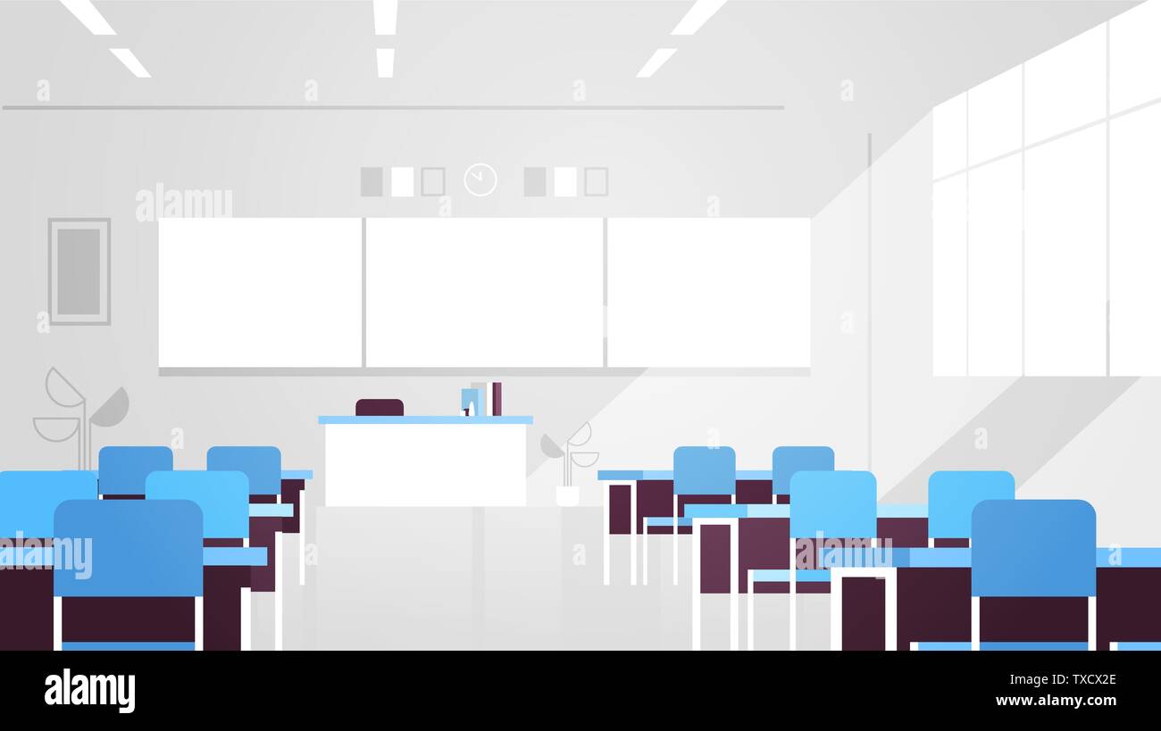 modern classroom interior empty no people school class room with board ...
