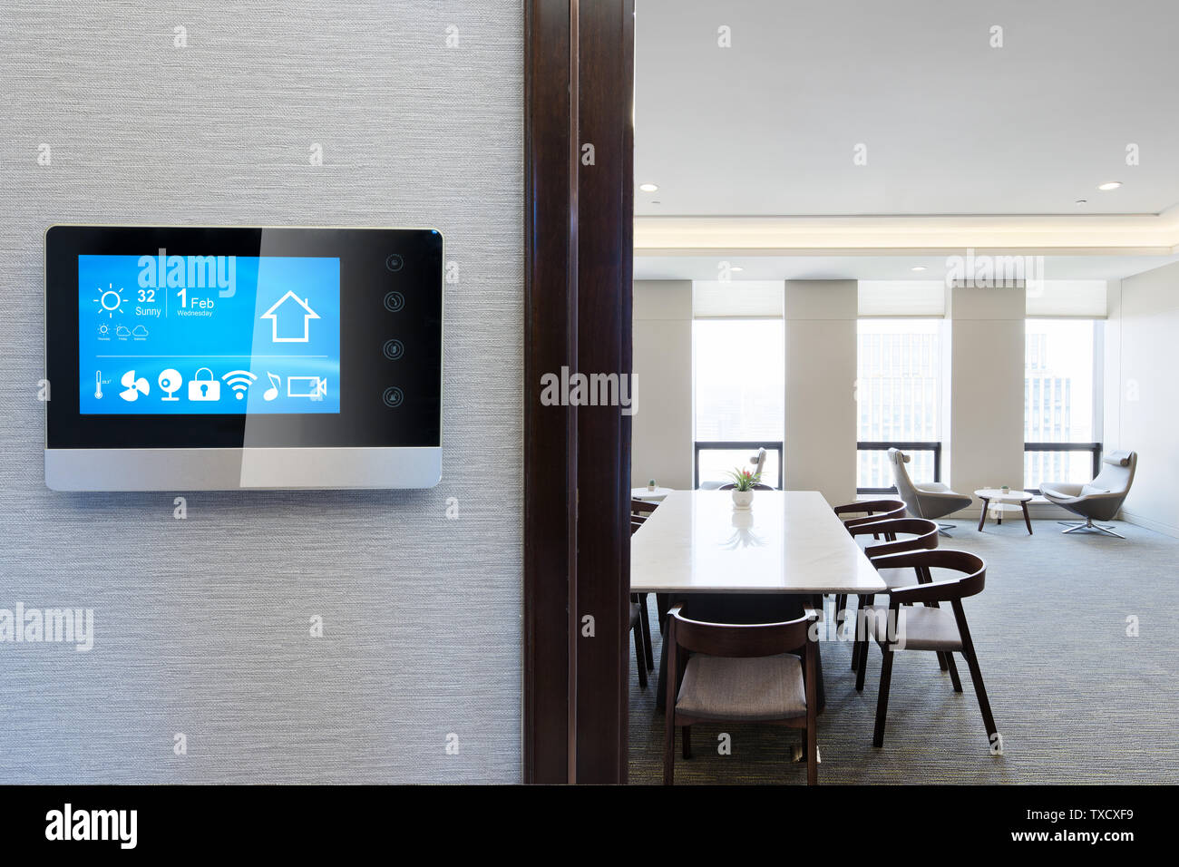 Smartscreen in modern office Stock Photo - Alamy
