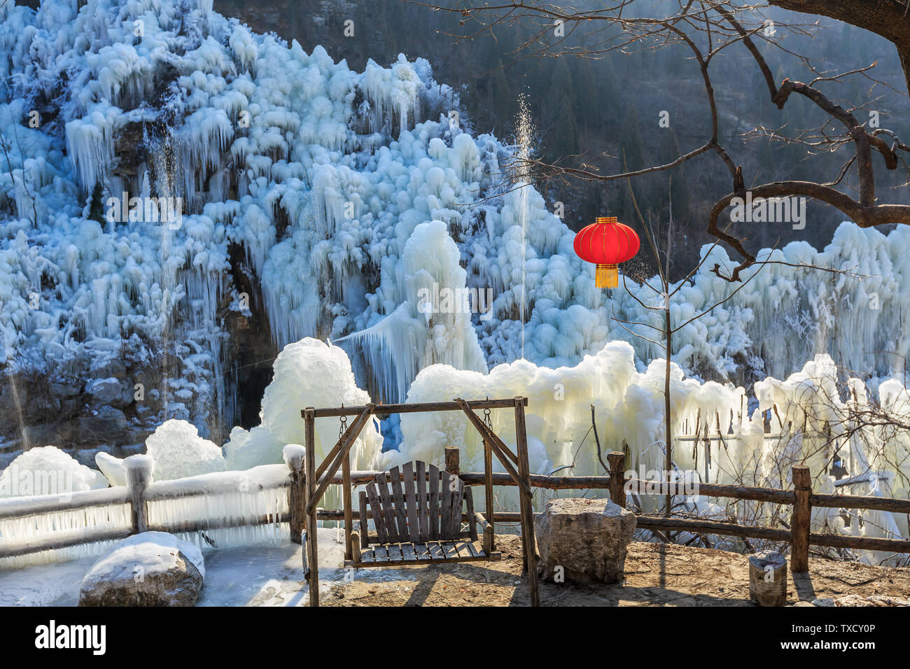 Ice waterfall, ice Stock Photo - Alamy