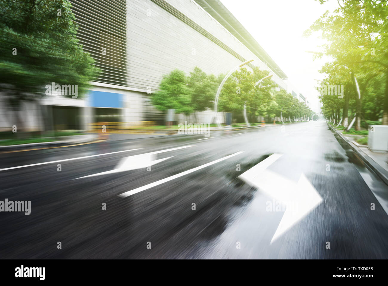 asphalt road of a modern city Stock Photo - Alamy