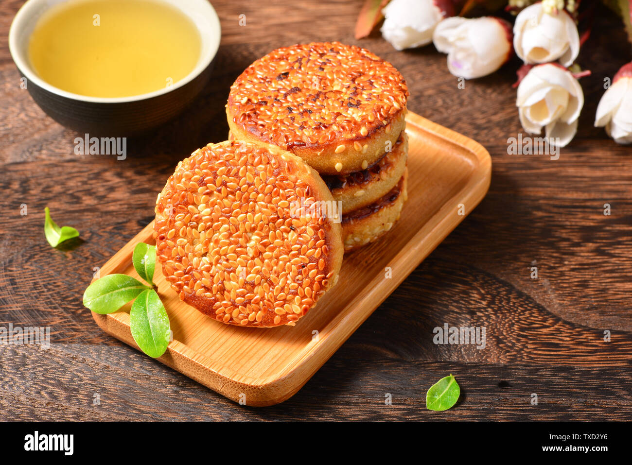 Traditional handmade sesame cakes Stock Photo - Alamy