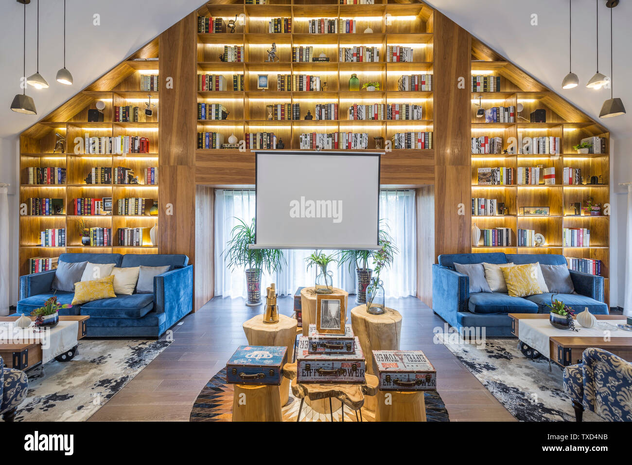 Design of interior design space of model room in modern living room ...