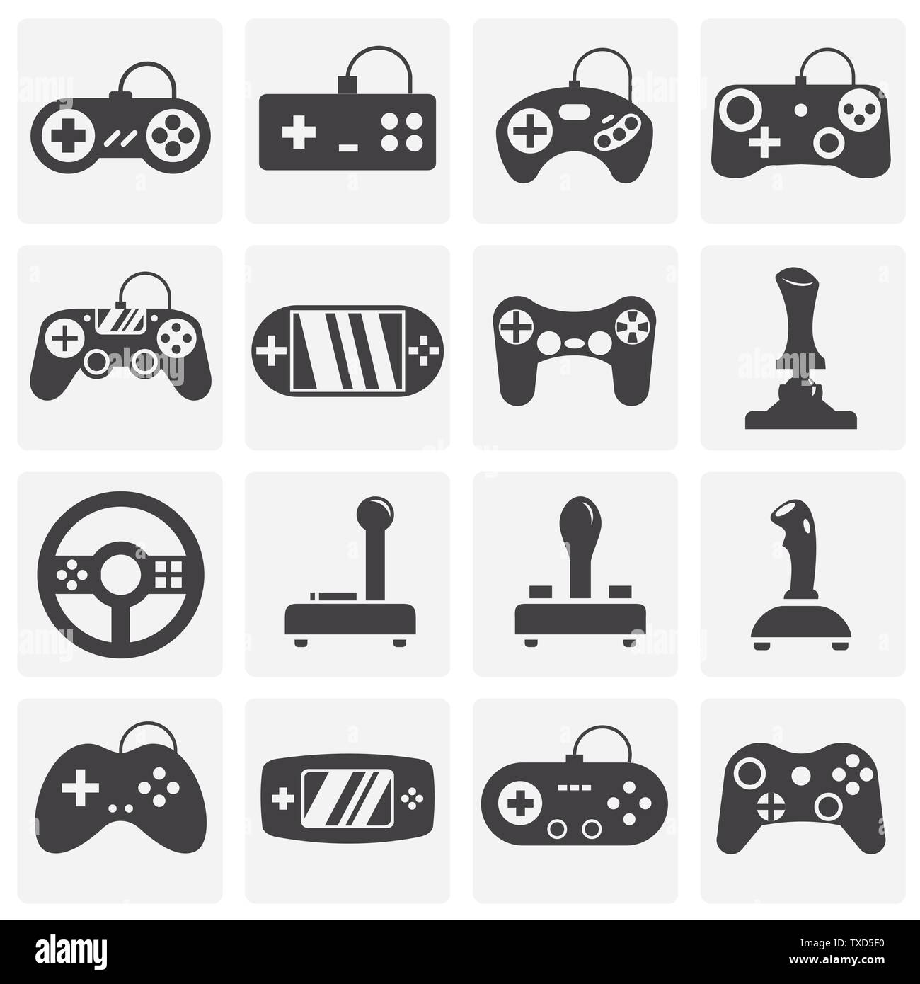 Joystick icons set on background for graphic and web design. Simple ...