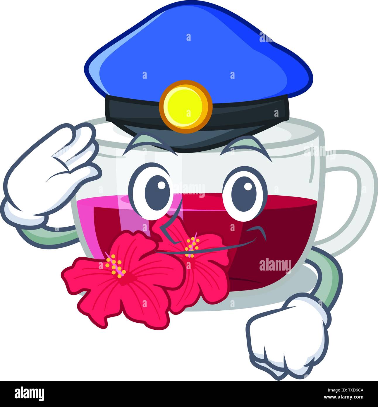 Police habiscus tea isolated in the mascot Stock Vector Image & Art - Alamy