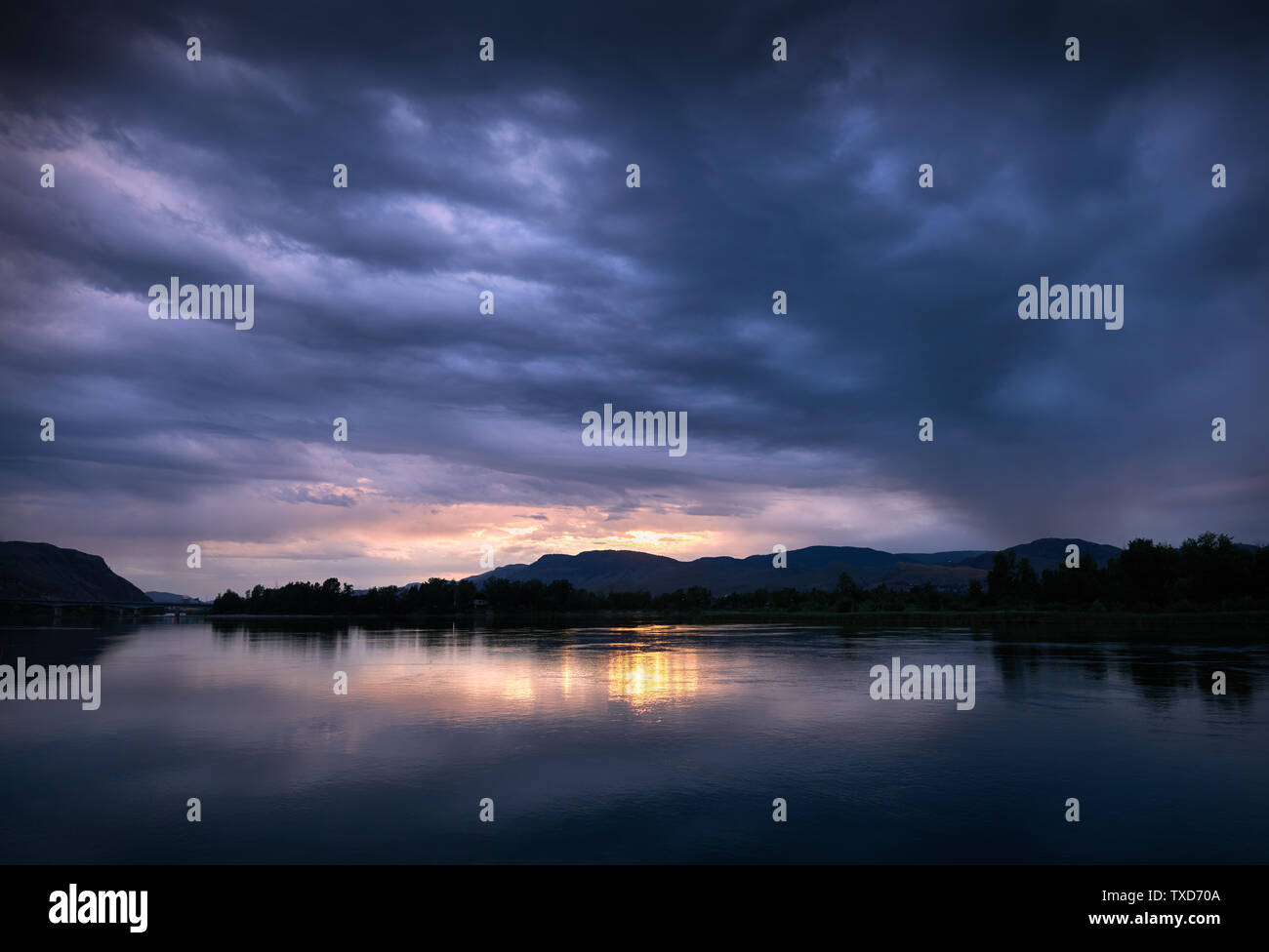 Kamloops Clouds Thompson River. Dramatic clouds at sunset over the ...