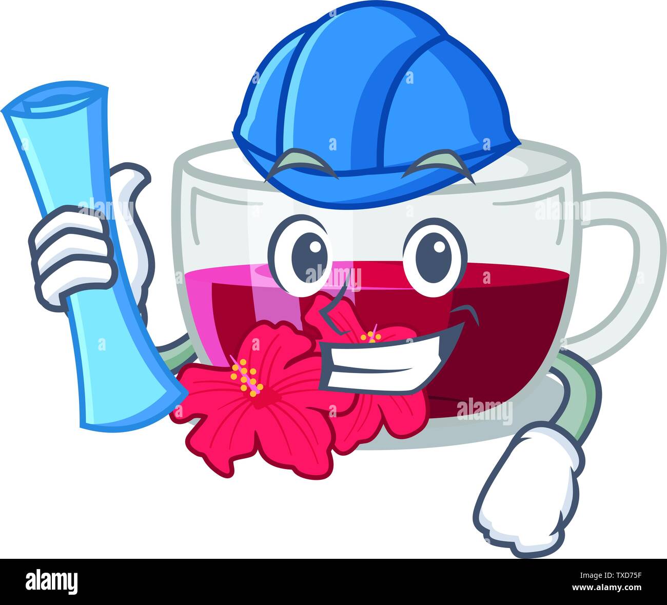 Architect habiscus tea in the cartoon shape Stock Vector Image & Art ...