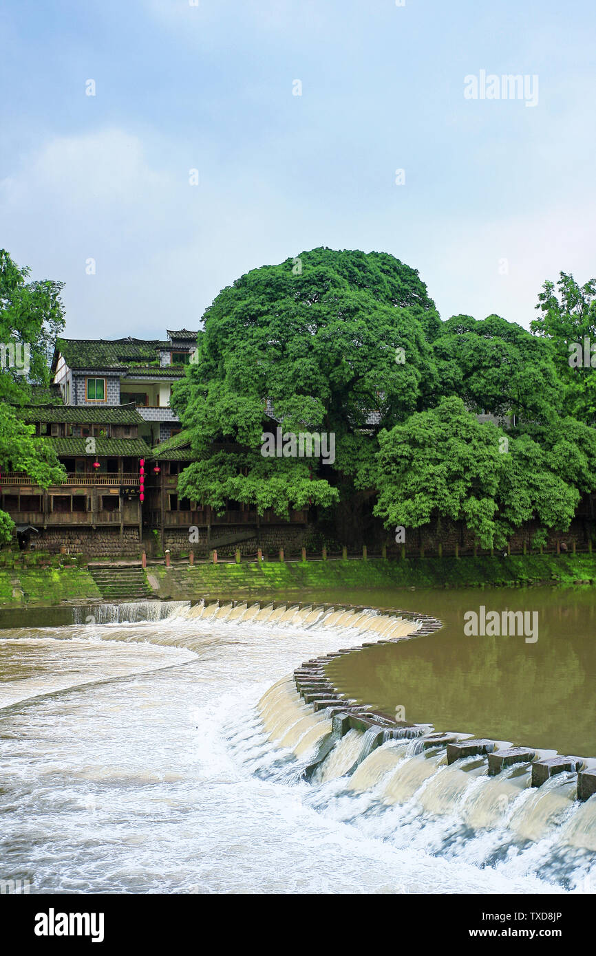 Scenery of Liujiang Ancient Town, Meishan, Sichuan Stock Photo - Alamy