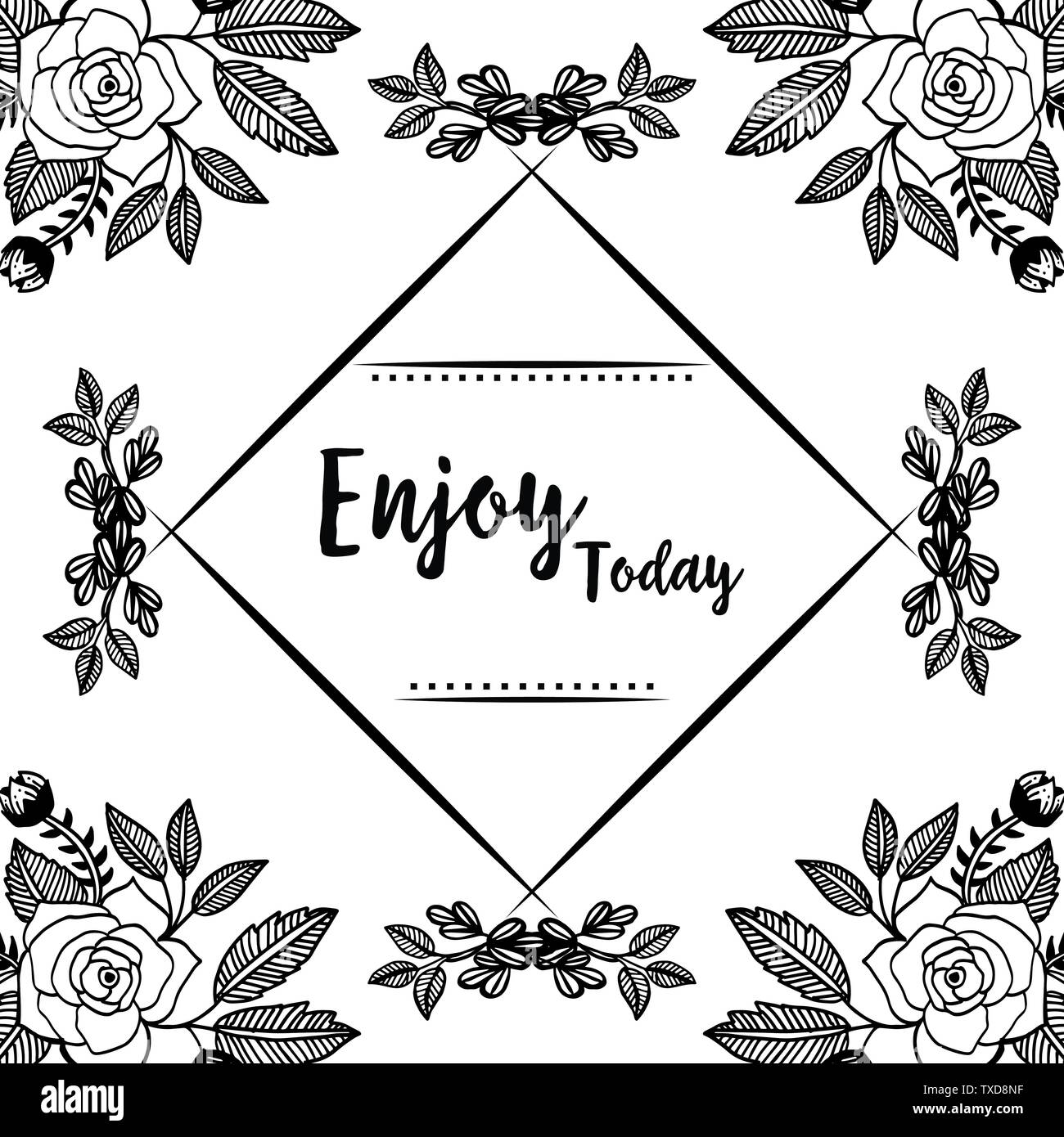 Vector illustration drawing flower frame for various shape of card hand ...