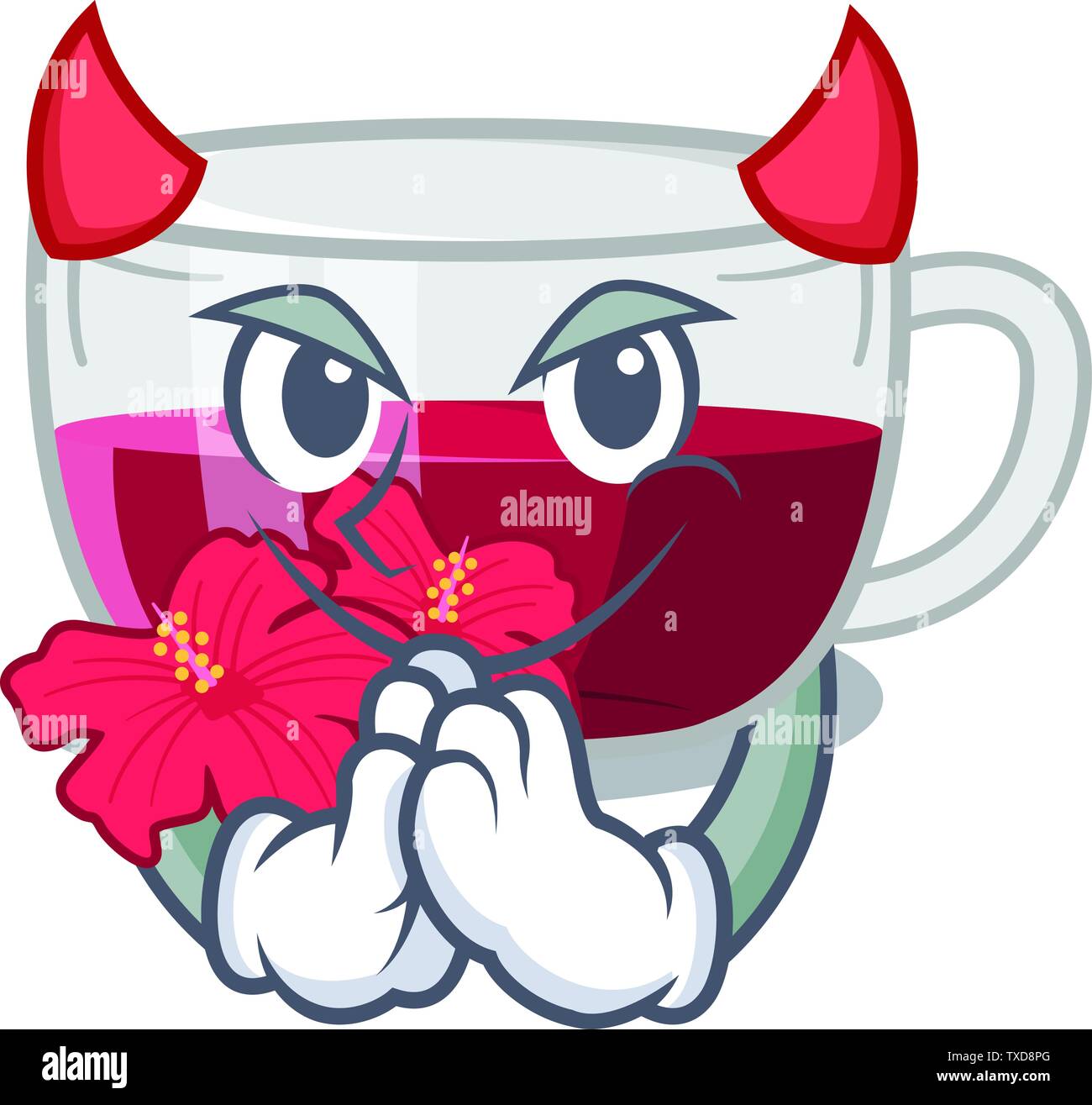 Devil hibiscus tea is served character glasses Stock Vector Image & Art ...