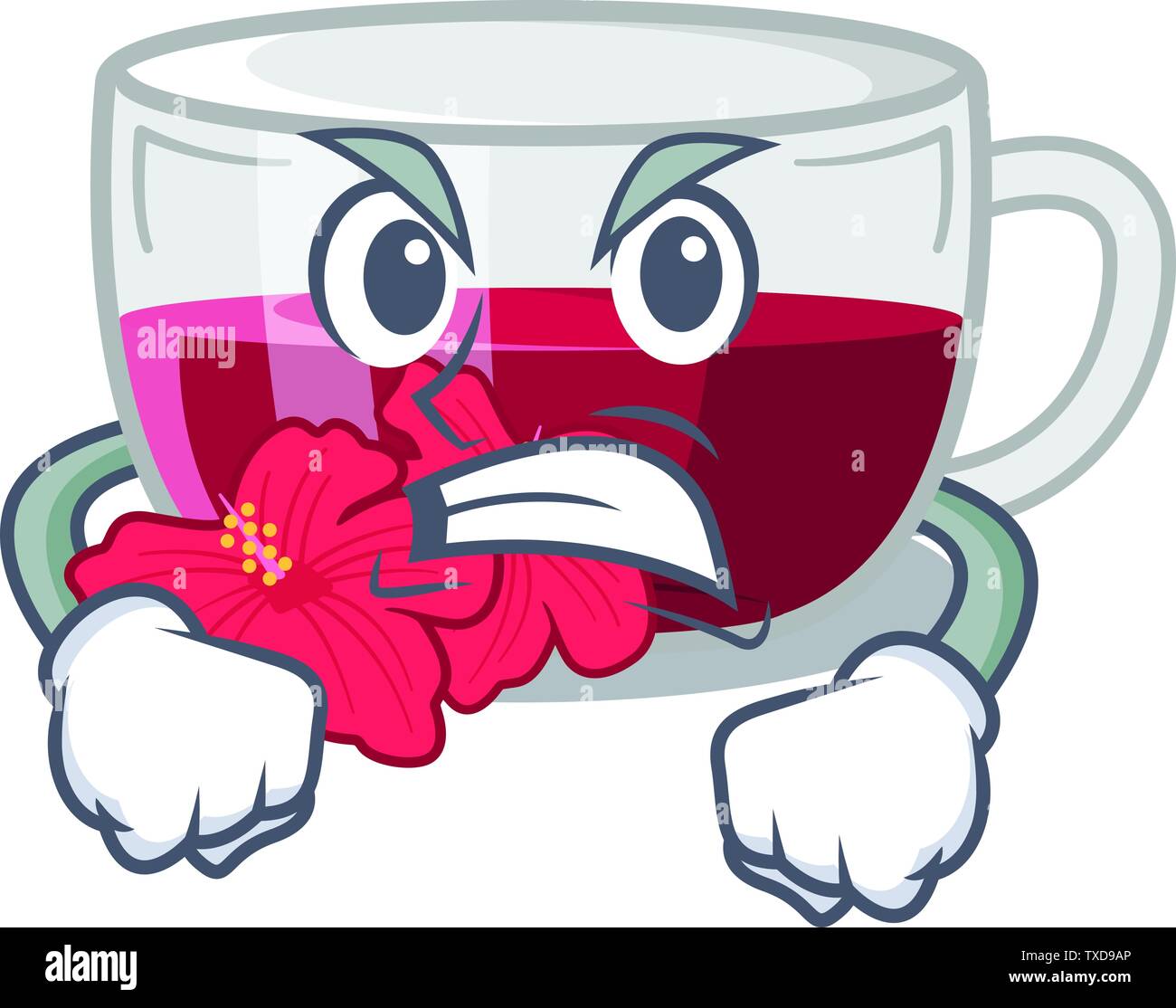 Angry hibiscus tea is served character glasses Stock Vector Image & Art ...