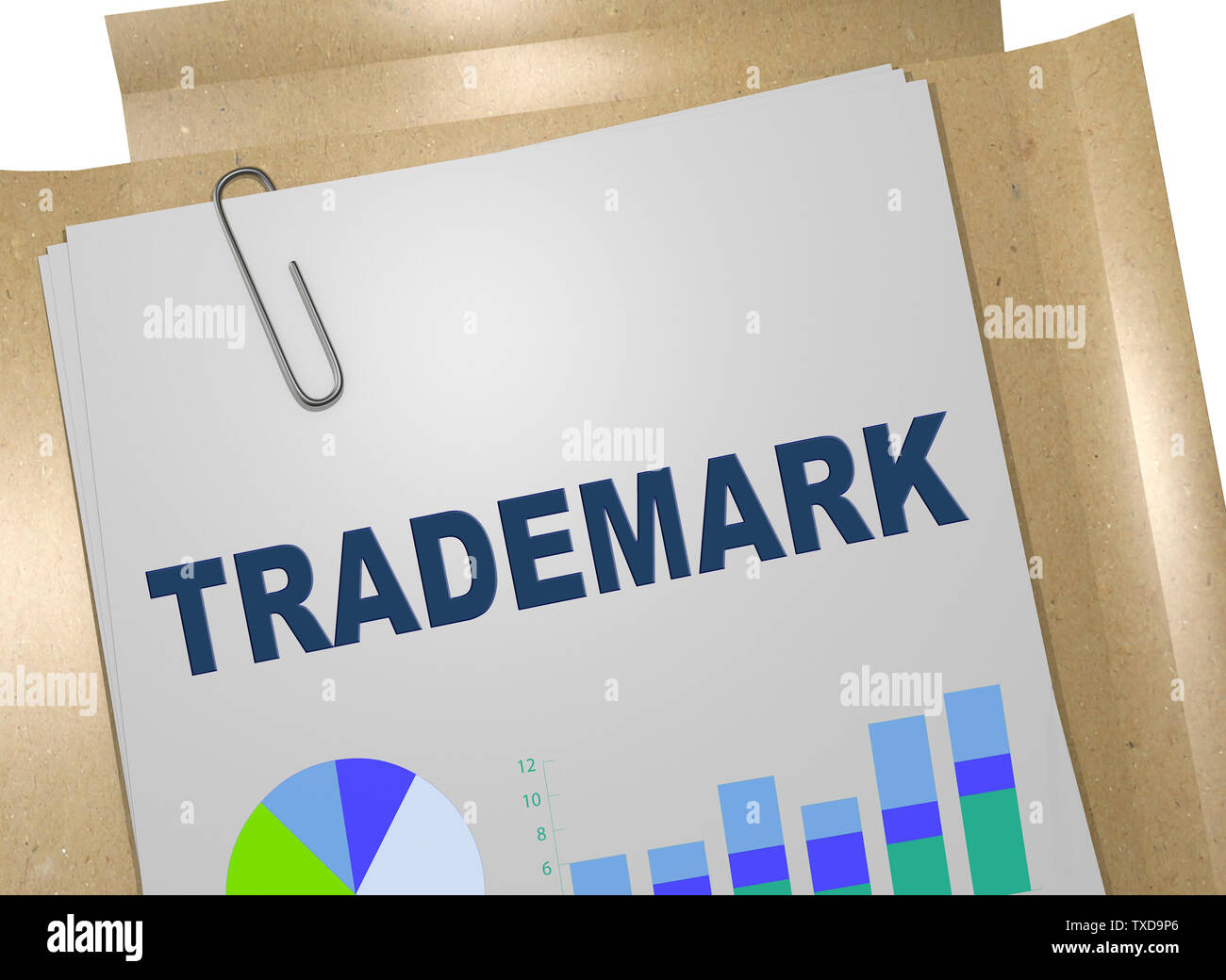 3D illustration of TRADEMARK title on business document Stock Photo - Alamy