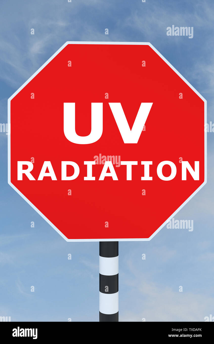 3D illustration of UV RADIATION title on road sign Stock Photo - Alamy