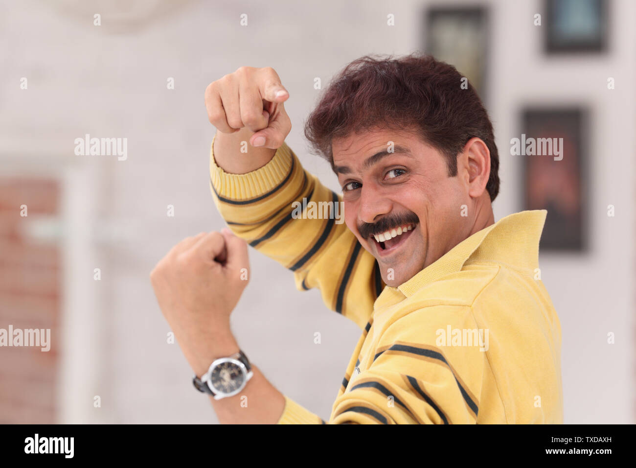 Portrait of a man laughing Stock Photo - Alamy
