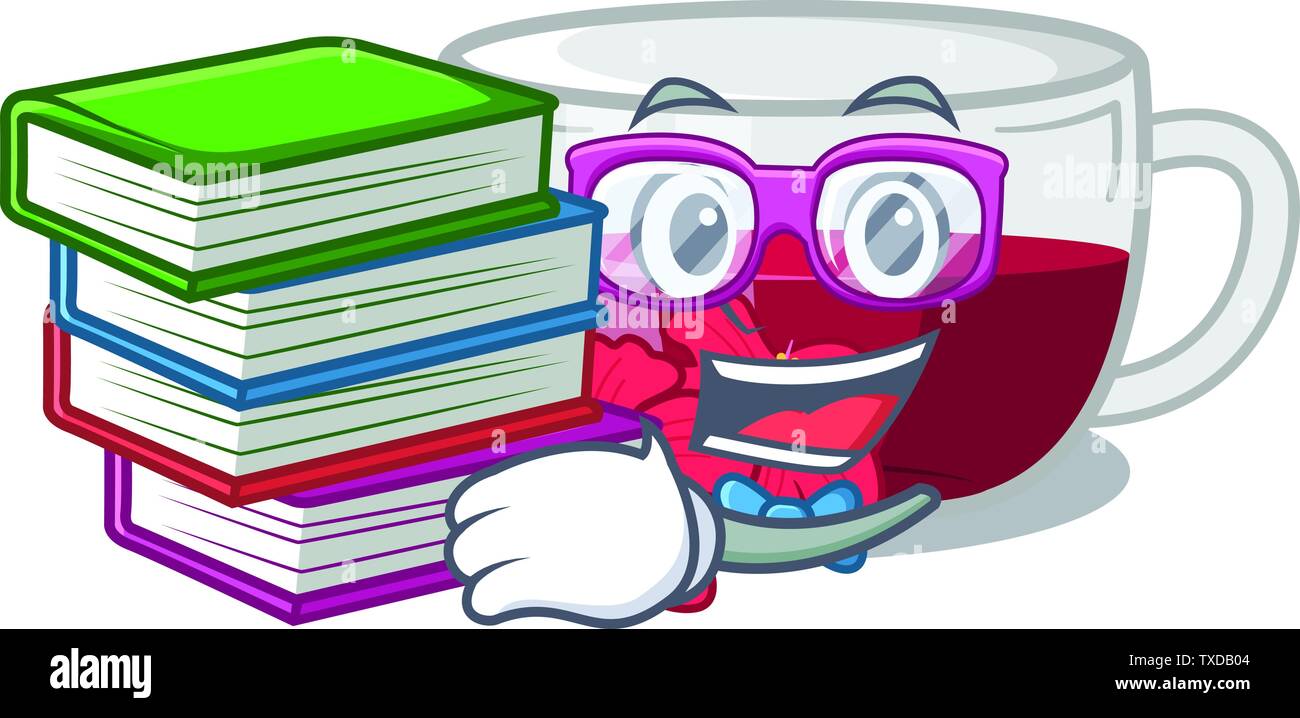 Student with book hibiscus tea in a cartoon bottle Stock Vector Image ...