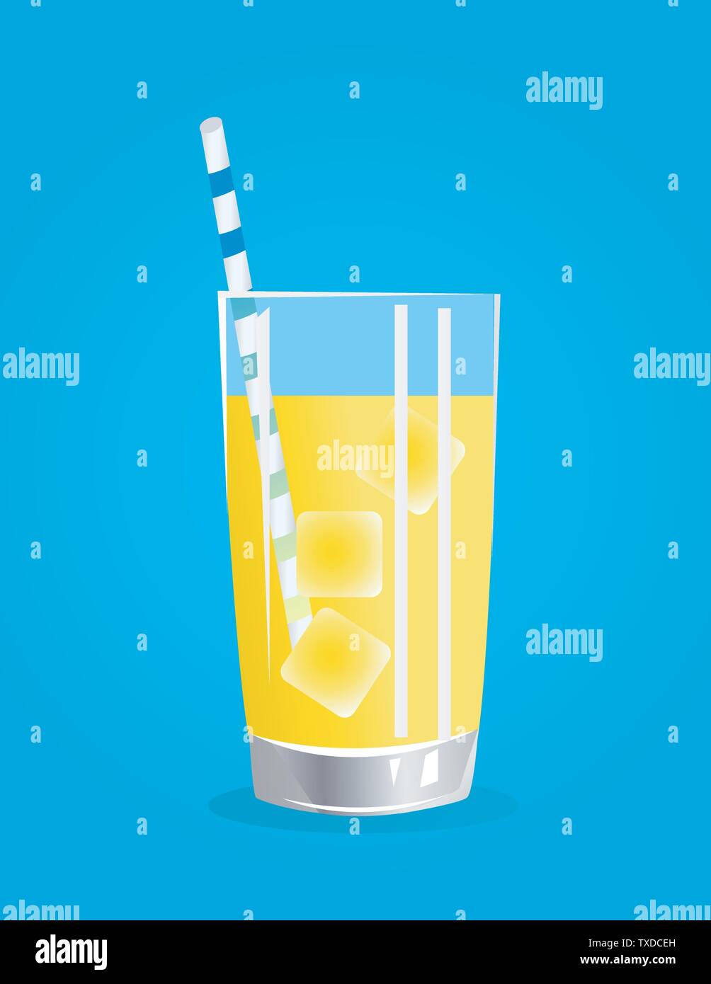 Fresh lemonade with ice vector illustrations Stock Vector Image & Art ...