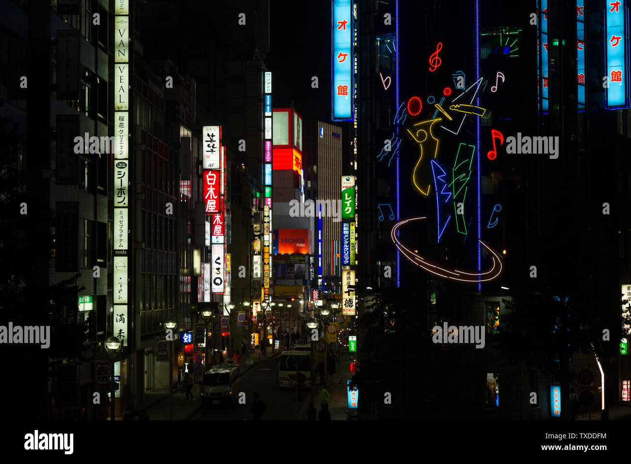 Tokyo at night, lit by its many famous neon signs Stock Photo - Alamy