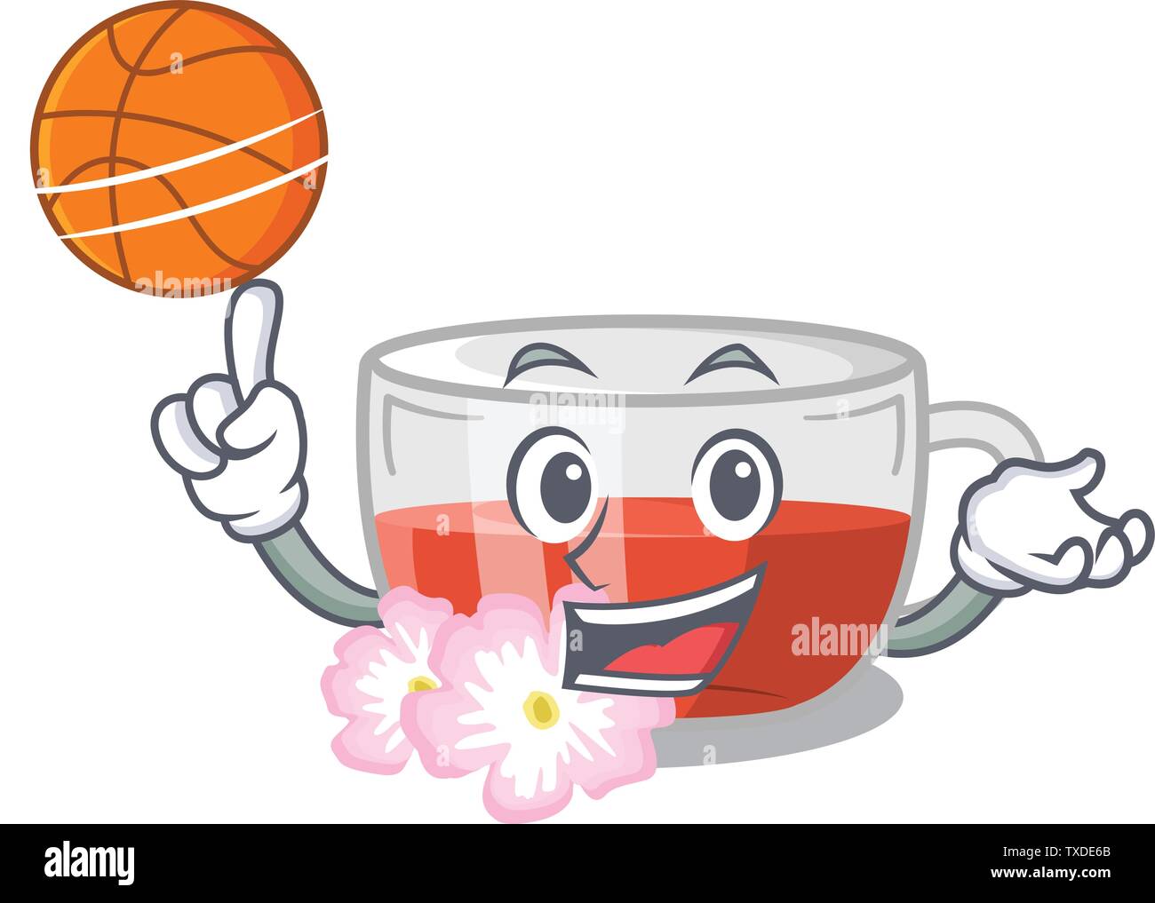 With basketball rosehip tea above wooden mascot table Stock Vector ...