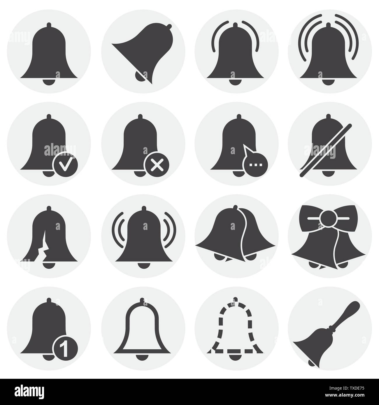 Bell icons set on background for graphic and web design. Simple ...