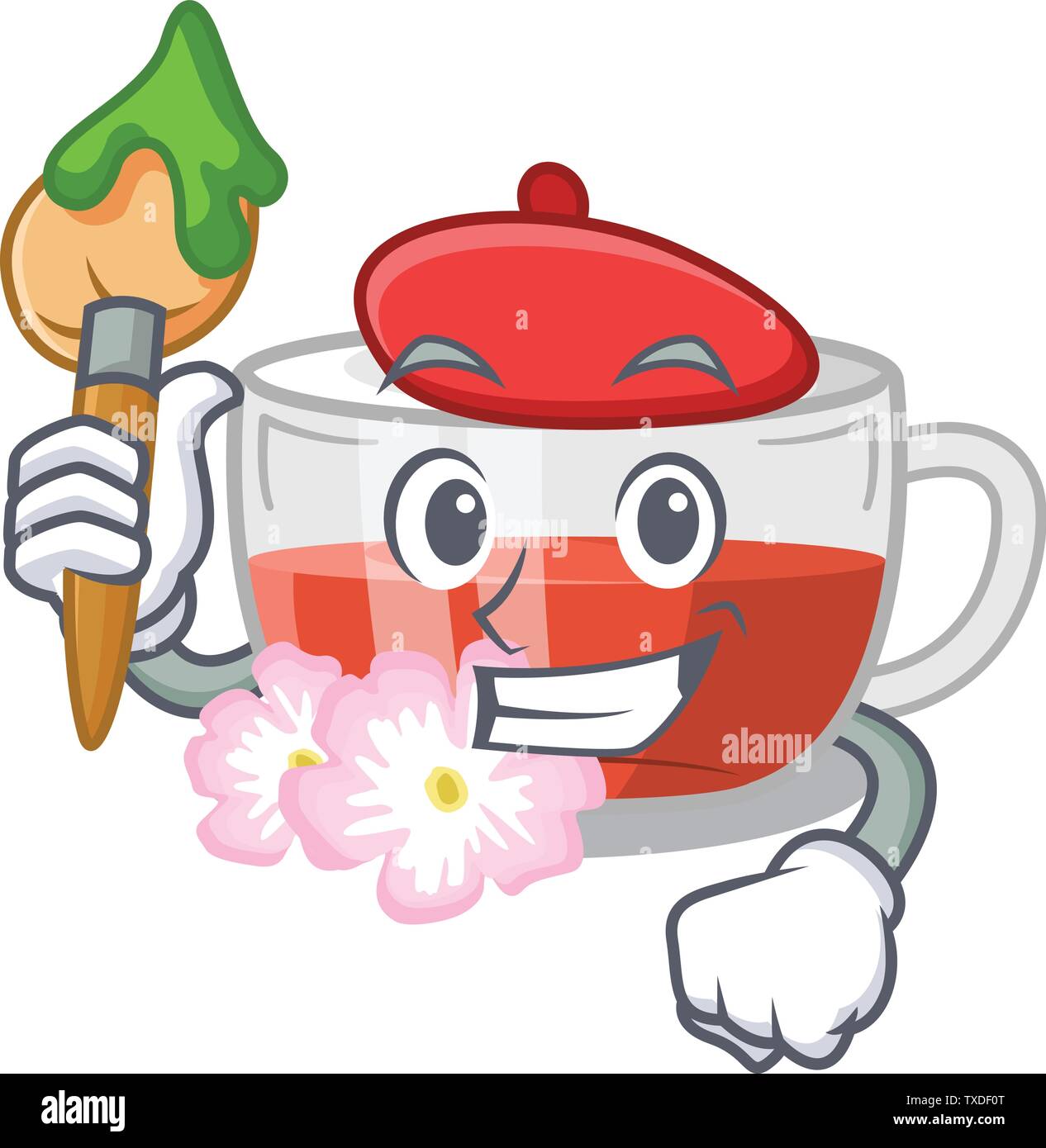 Artist rosehip tea above wooden mascot table Stock Vector Image & Art ...