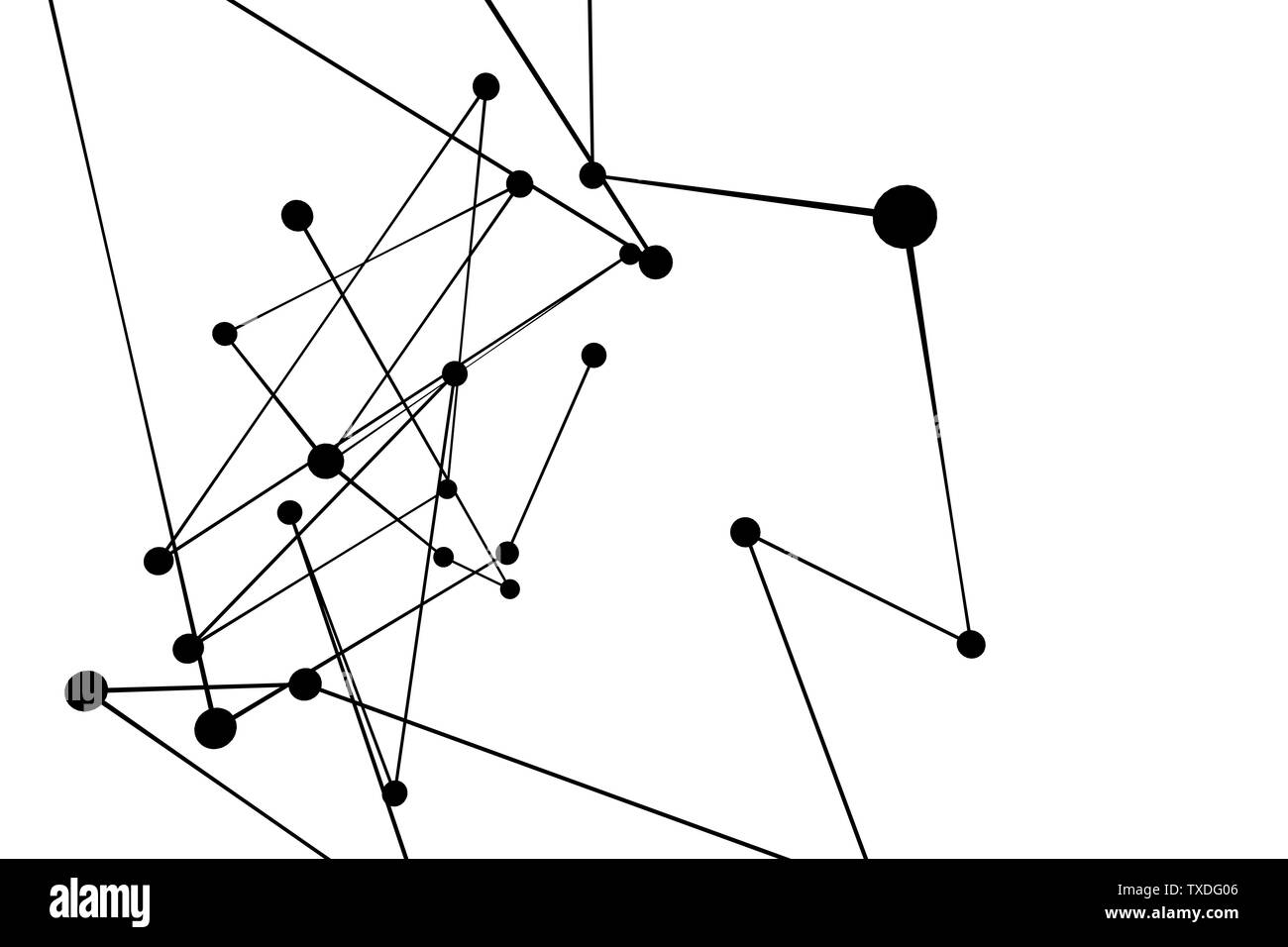 Circular nodes and line structures, three-dimensional rendering Stock ...