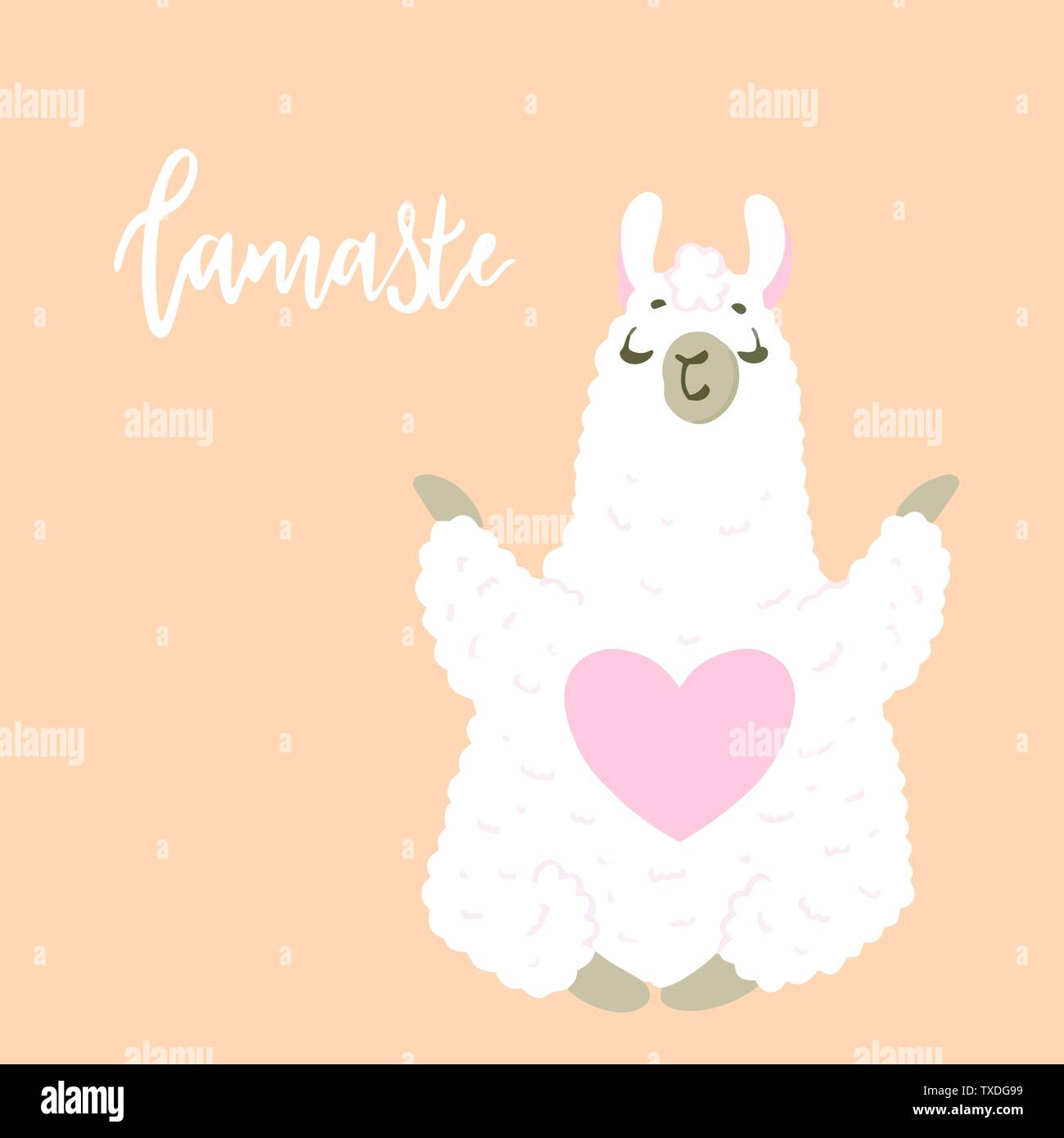 Lama in cartoon style Stock Vector Image & Art - Alamy