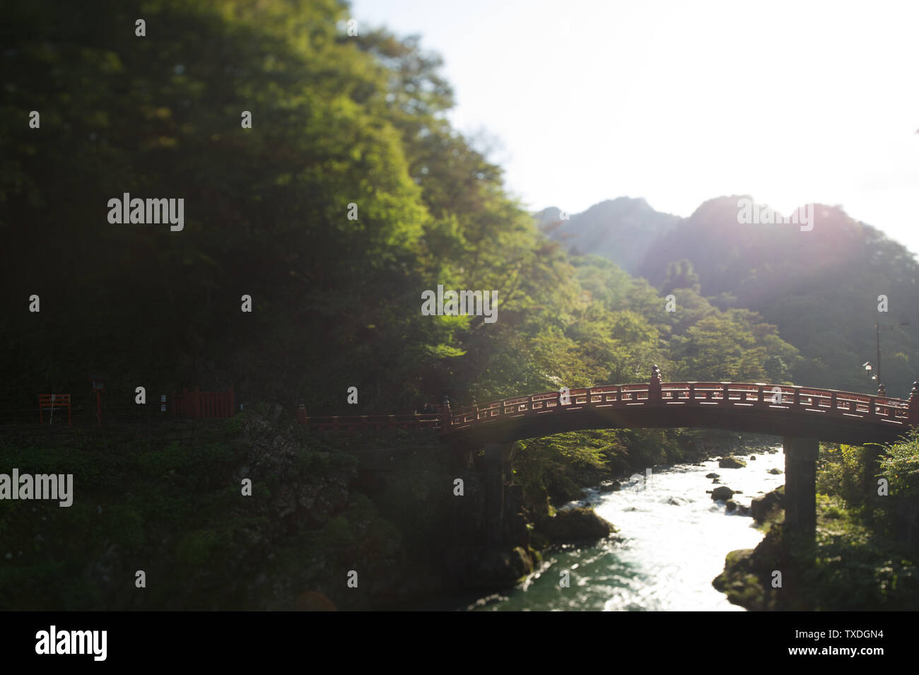 The sacred bridge crossing the Daiya River in Nikkō, Japan, is the ...