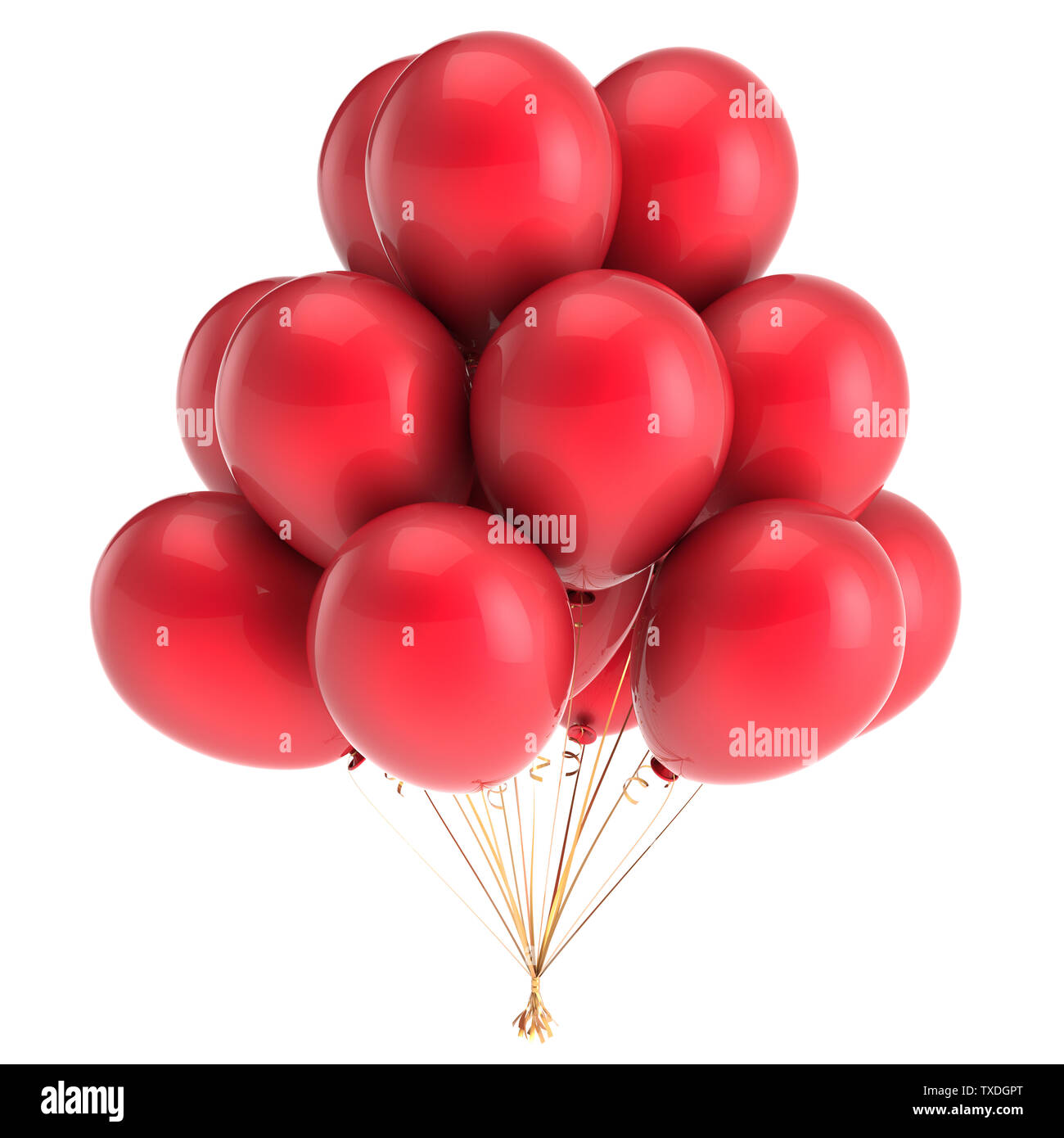 balloon red birthday decoration. helium balloons bunch glossy. happy ...