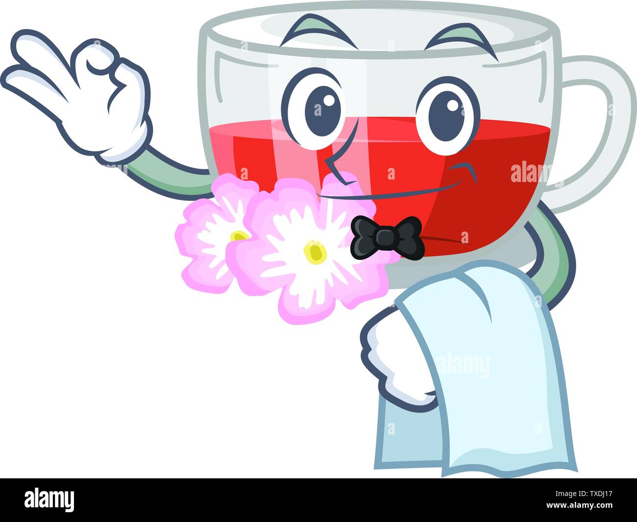 Waiter rosehip tea isolated with the cartoon Stock Vector Image & Art ...