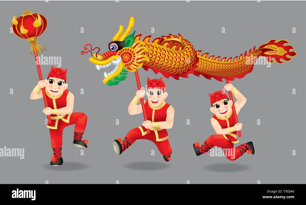 Chinese Dragon Parade Clipart