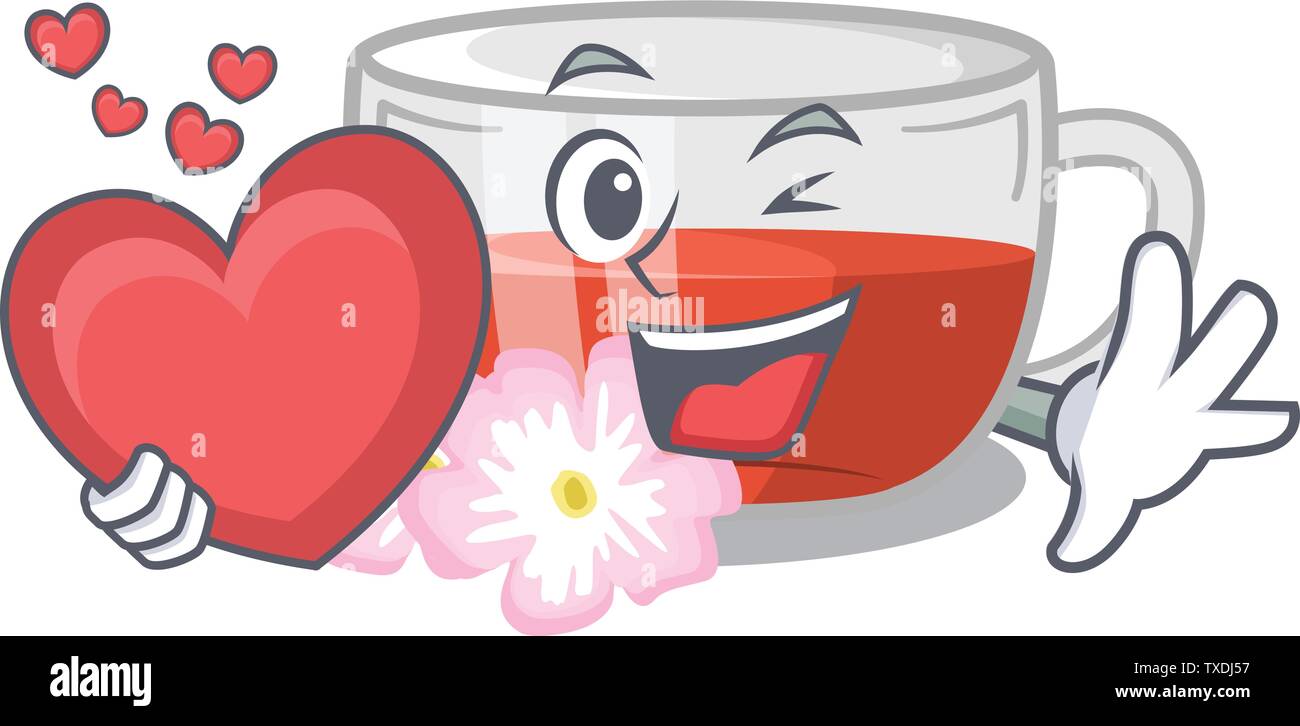 With heart rosehip tea isolated with the cartoon Stock Vector Image ...